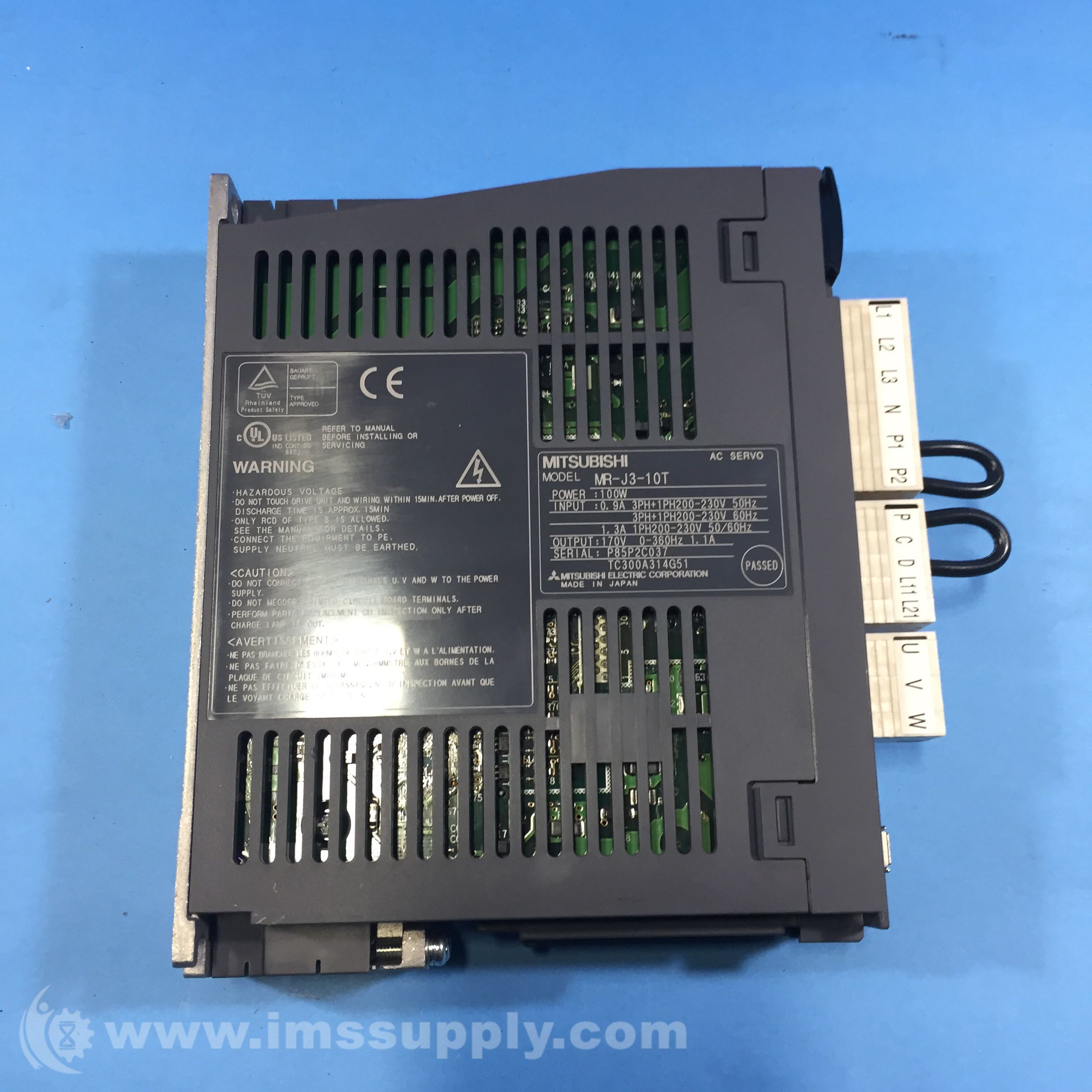 Mitsubishi MR-J3-10T Servo Drive, 0.9 Amp, 100 Watt - IMS Supply