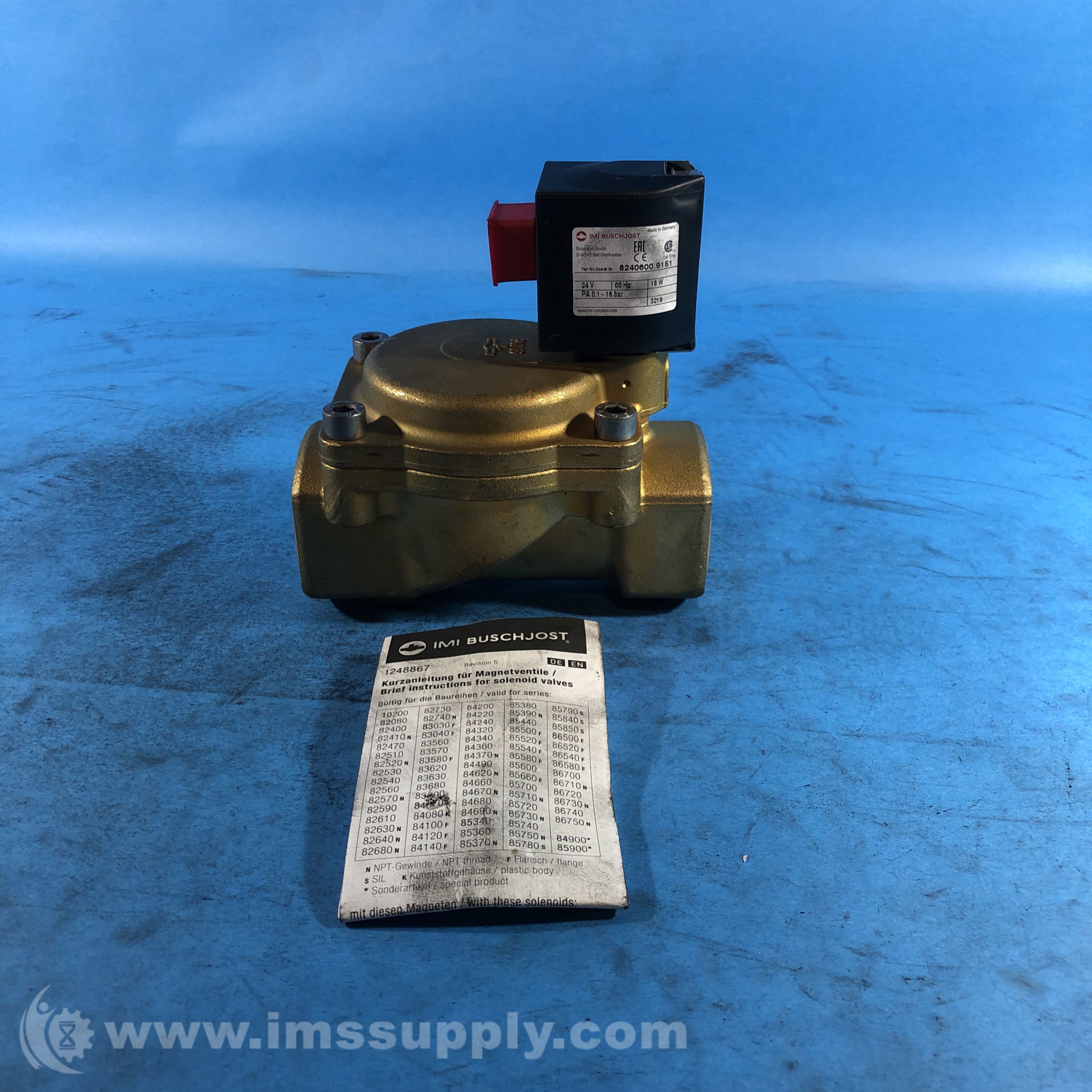 Norgren 8240600.9151 Solenoid Valve Series 82400 - IMS Supply