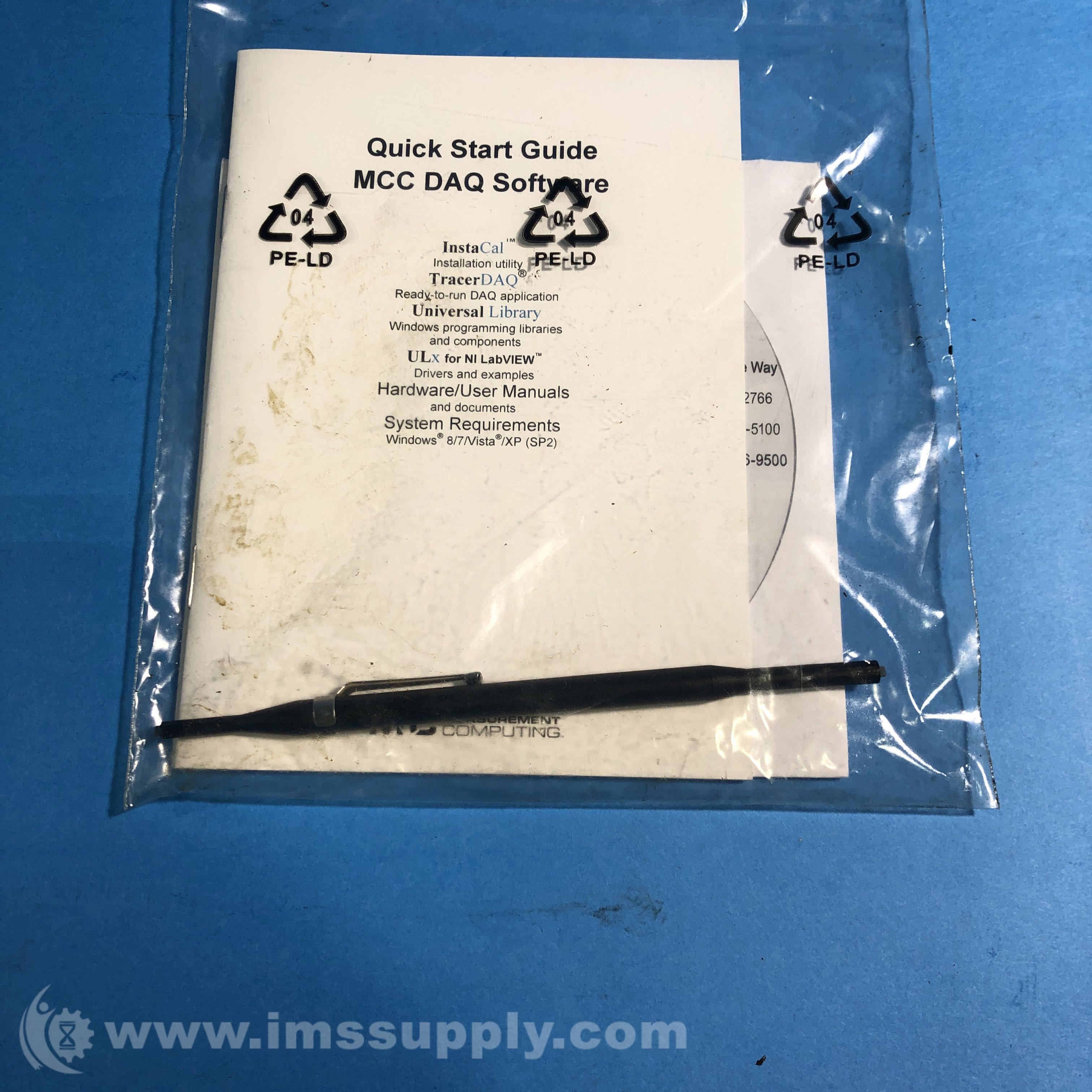 Measurement Computing 501914D-00 Quick Start Guide MCC DAQ CD Kit - IMS Supply