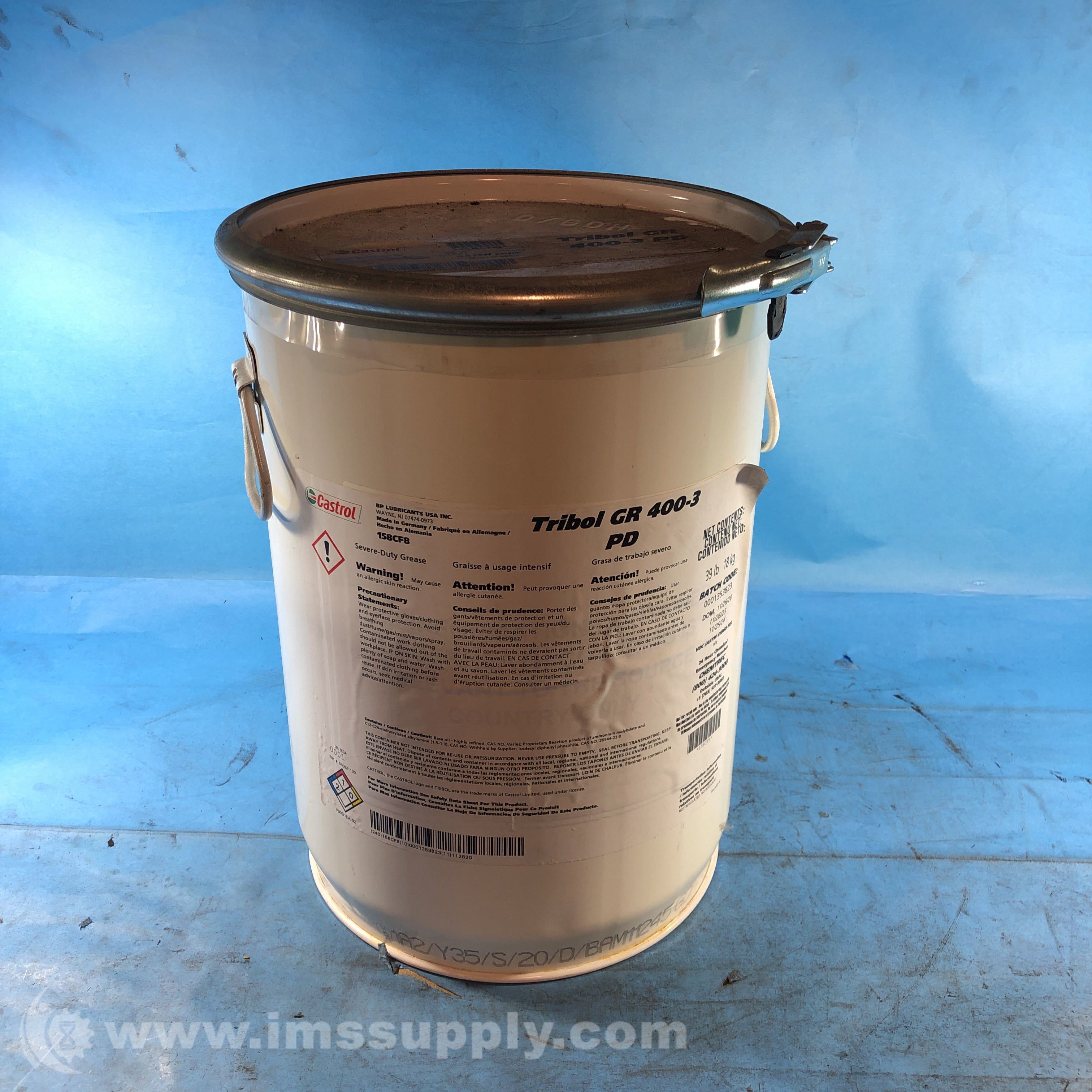 Castrol & Machinery Fluids 400-3 PD Grease, 39lb - IMS Supply