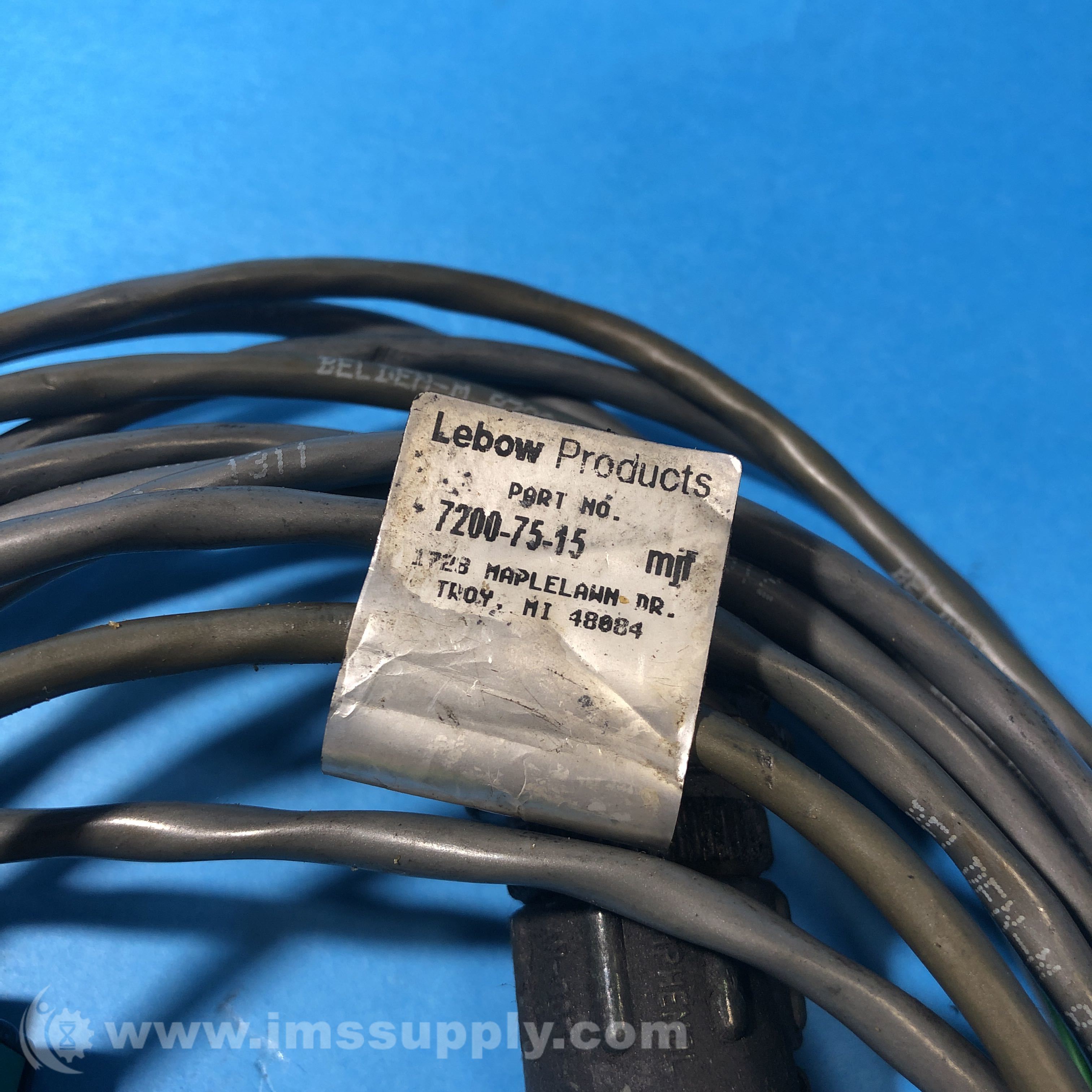 Lebow Products Inc 7200-75-15 Load Cell Cable Assembly - IMS Supply