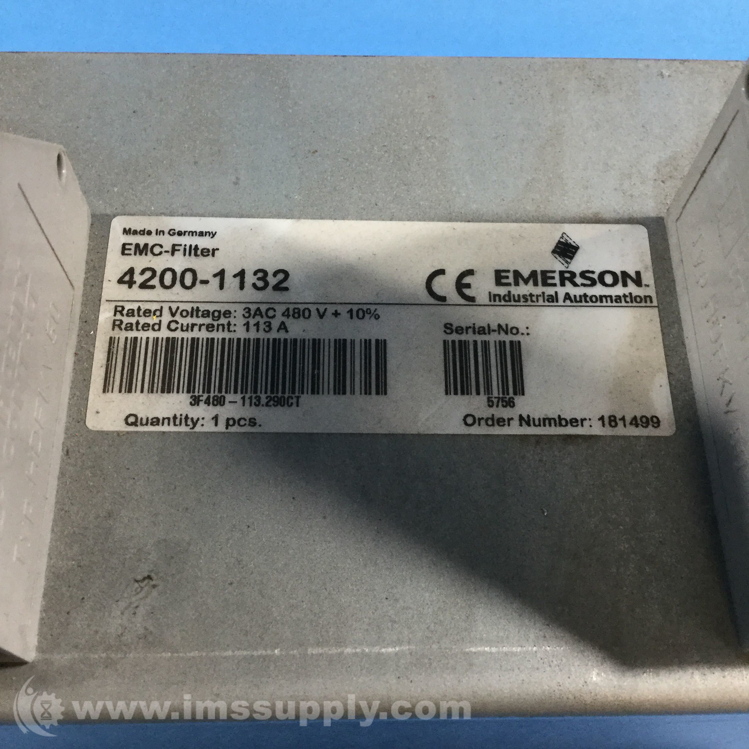 Emerson 4200-1132 EMC Filter, 460V, 3-Phase - IMS Supply