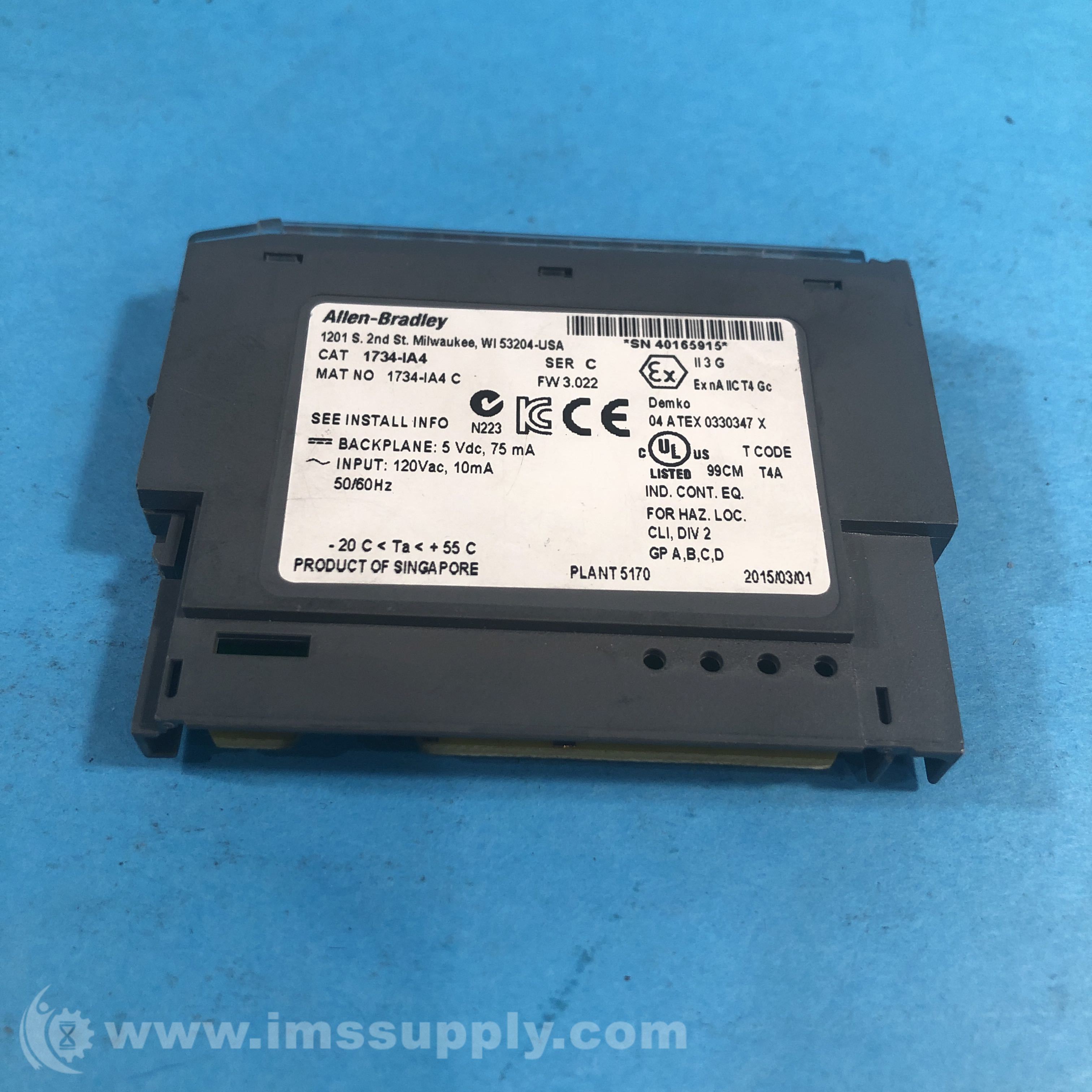 Allen Bradley 1734-IA4 Series C Input Module,POINT I/O,Digital - IMS Supply