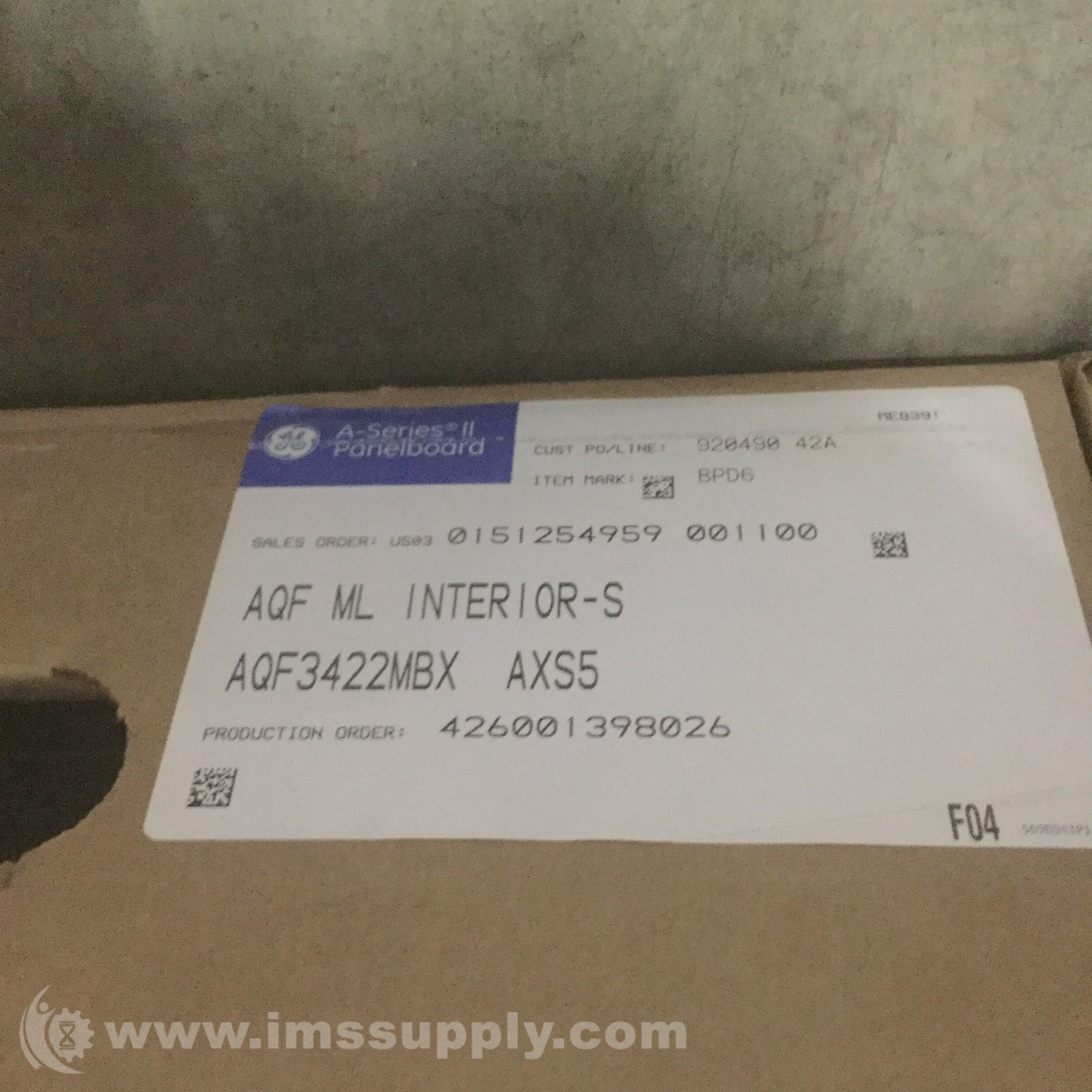 General Electric AQF3422MBX AXS5 Breaker Panel - IMS Supply