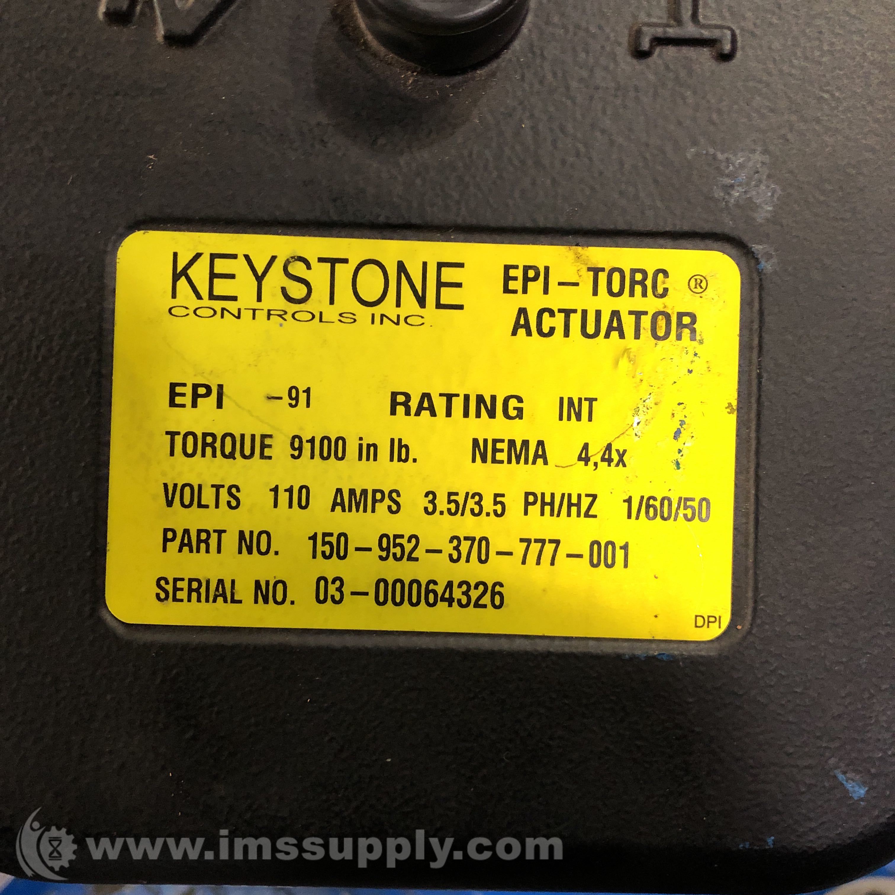 Keystone 150-952-370-777-001 EPI-TORC Actuator - IMS Supply