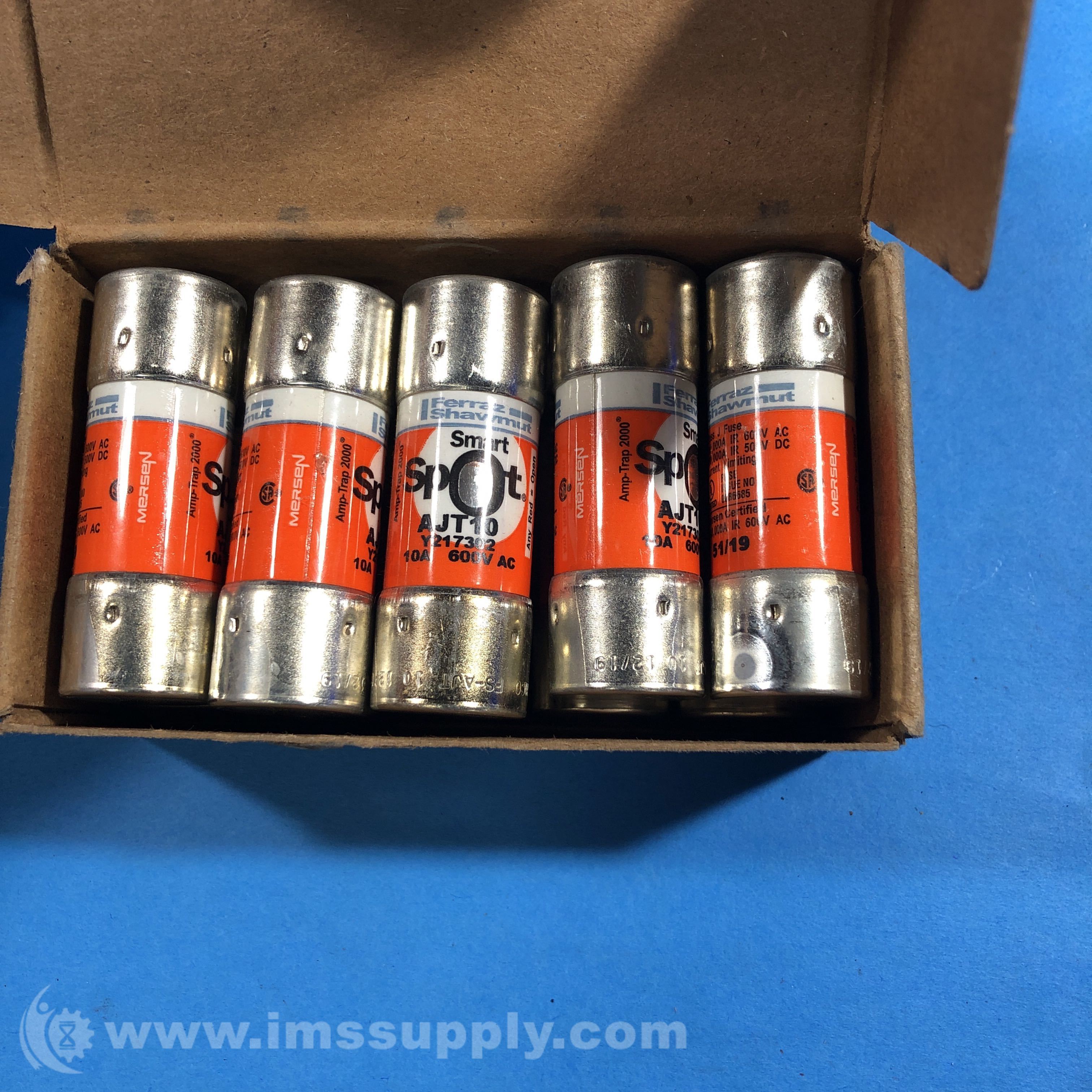 Mersen AJT10 Pack of 10 Fuses, Time-Delay, Class J - IMS Supply