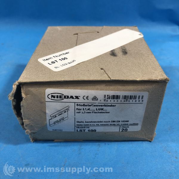Niedax LST 100 Box of 20 Installation Duct Couplers - IMS Supply