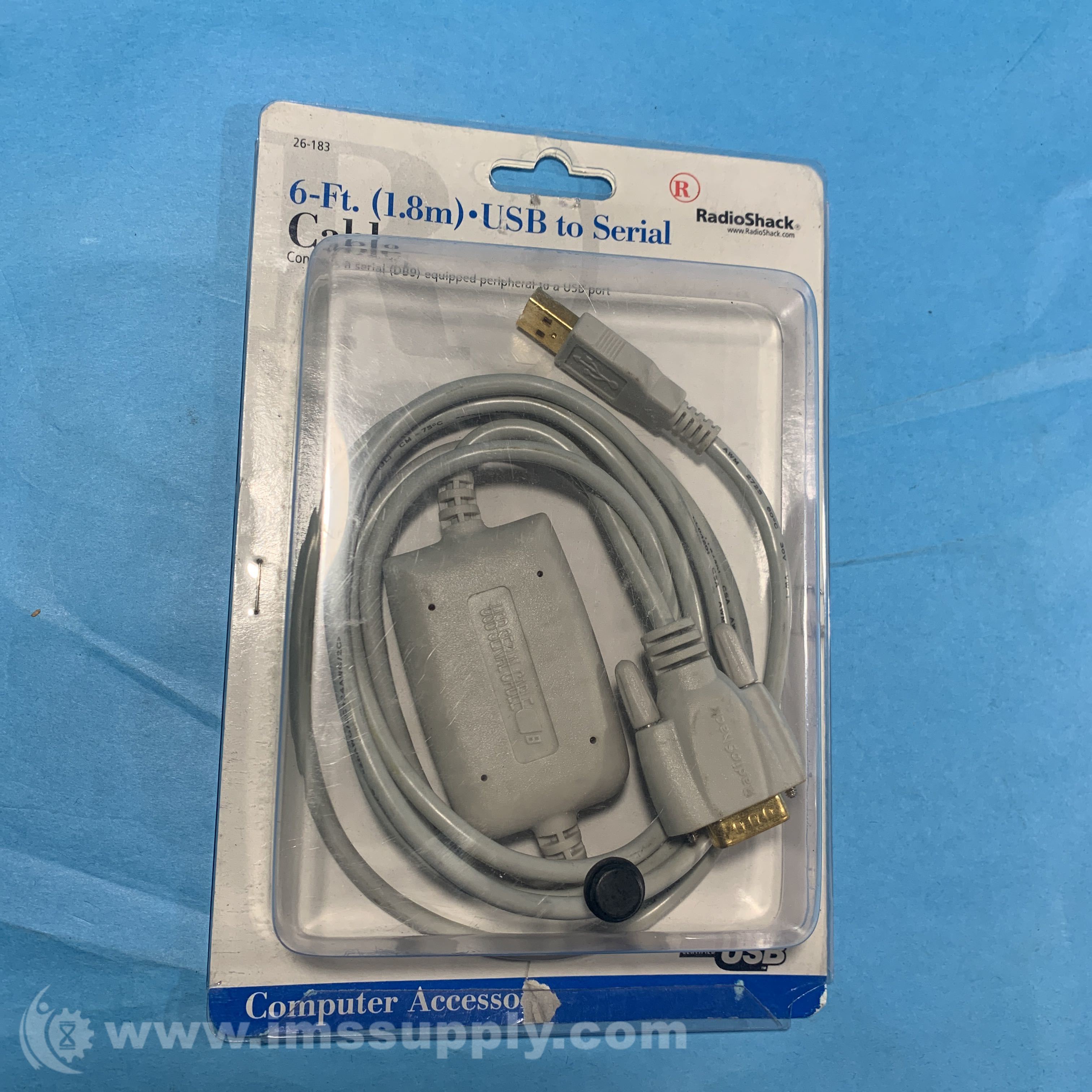 Radio Shack 260-0183 USB to Serial Port Cable, 6ft (1.8m) - IMS Supply