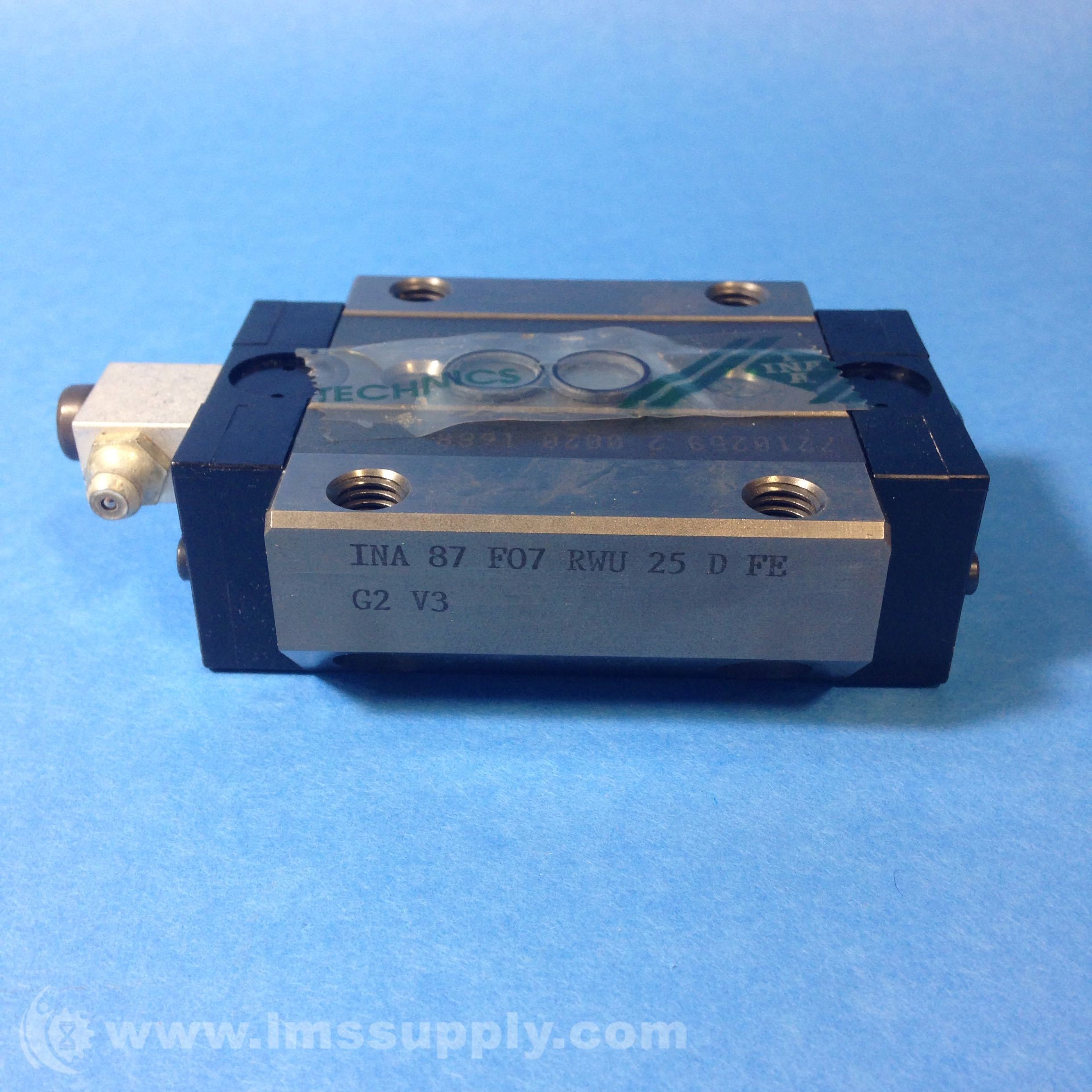 Ina 87 F07 RWU 25 D FE G2 V3 Linear Guide Block - IMS Supply