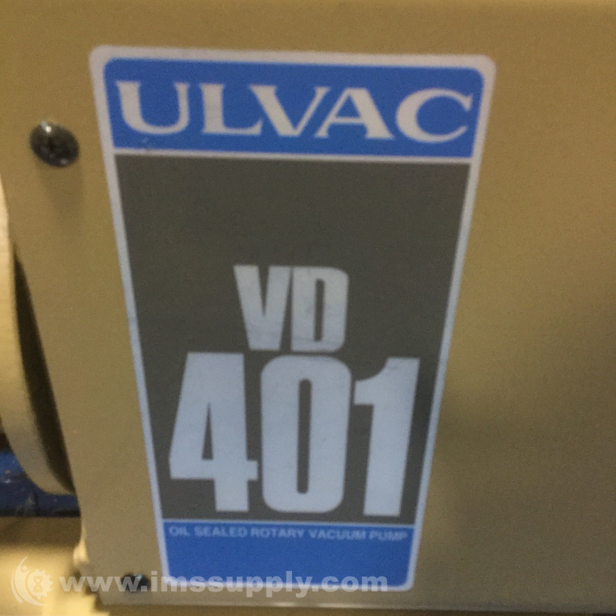Ulvac VD401 Oil Sealed Rotary Vacuum Pump, 50/60 Cycles - IMS Supply