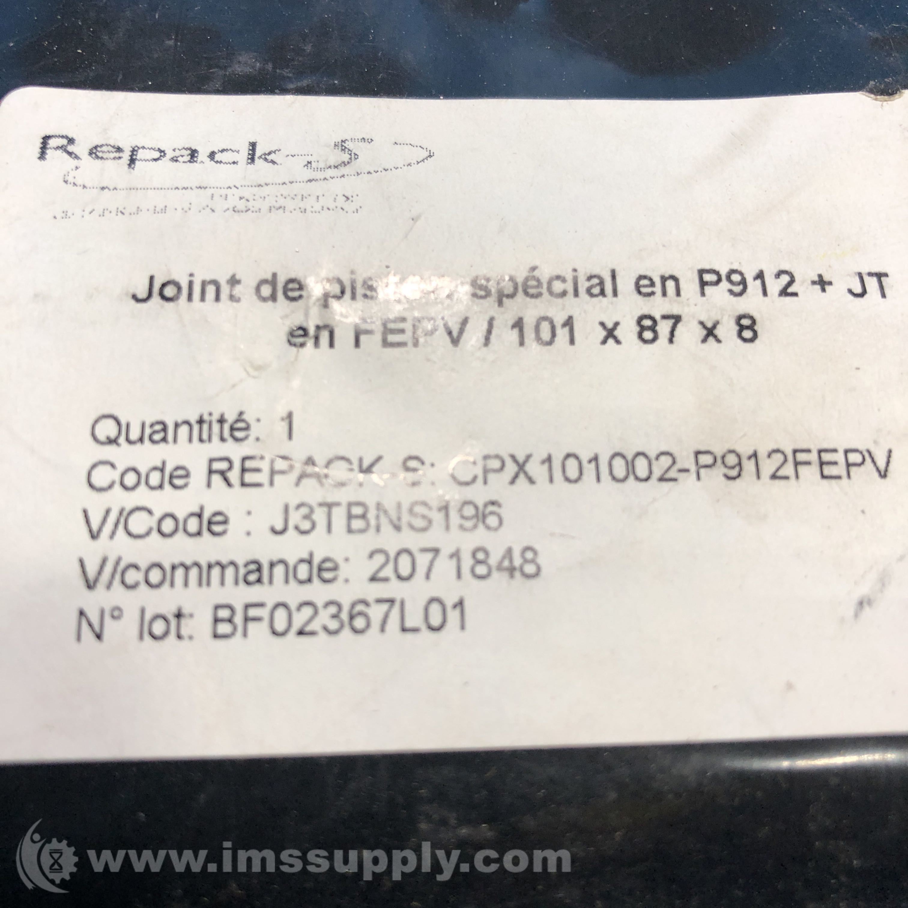 Repack-S J3TBNS196 Piston Seal, P912 + JT, 101 x 87 x 8 - IMS Supply