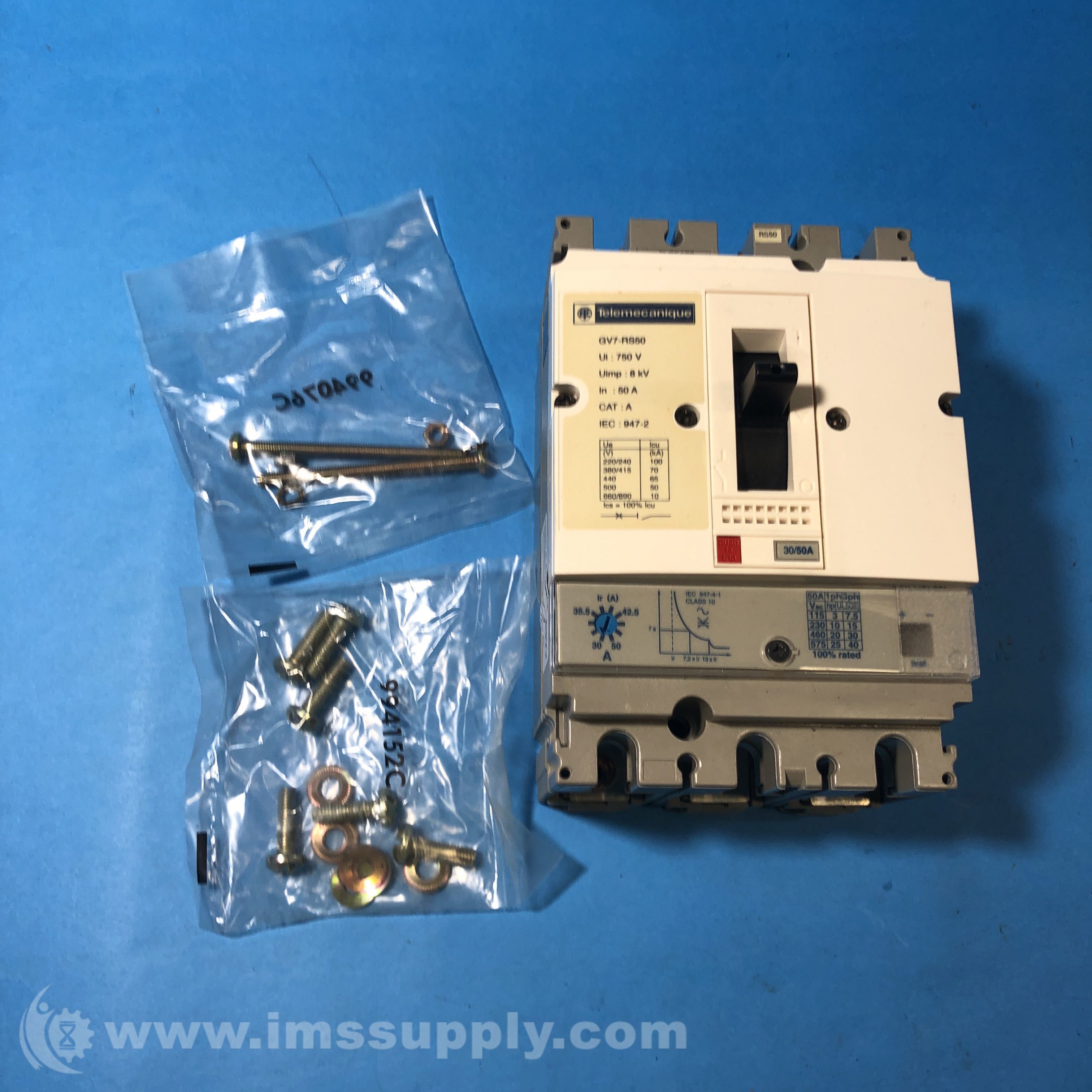 Telemecanique GV7 RS50 Motor Circuit Breaker, 30-50A - IMS Supply