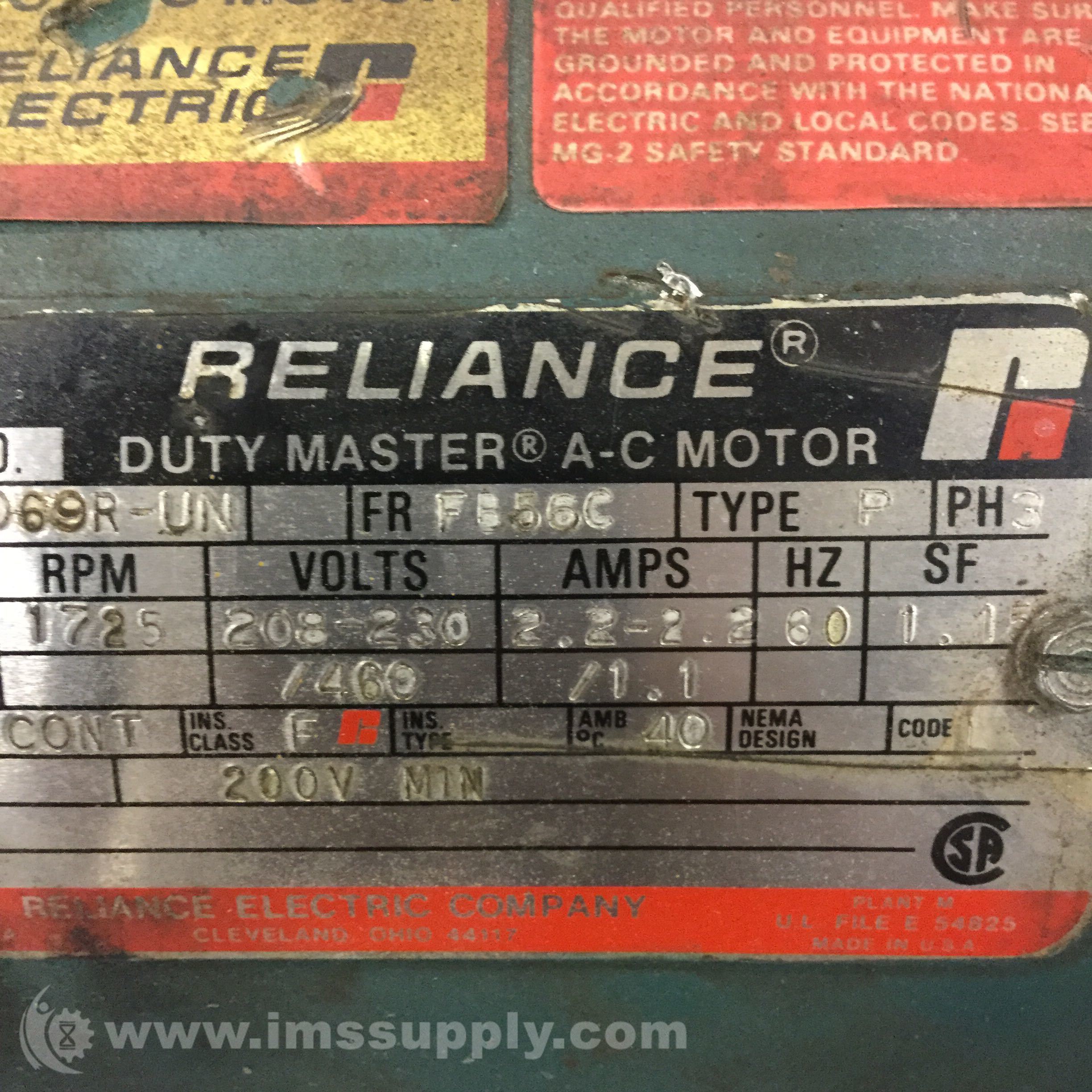 Reliance Electric P56H5069R-UN Duty Master A-C Motor - IMS Supply