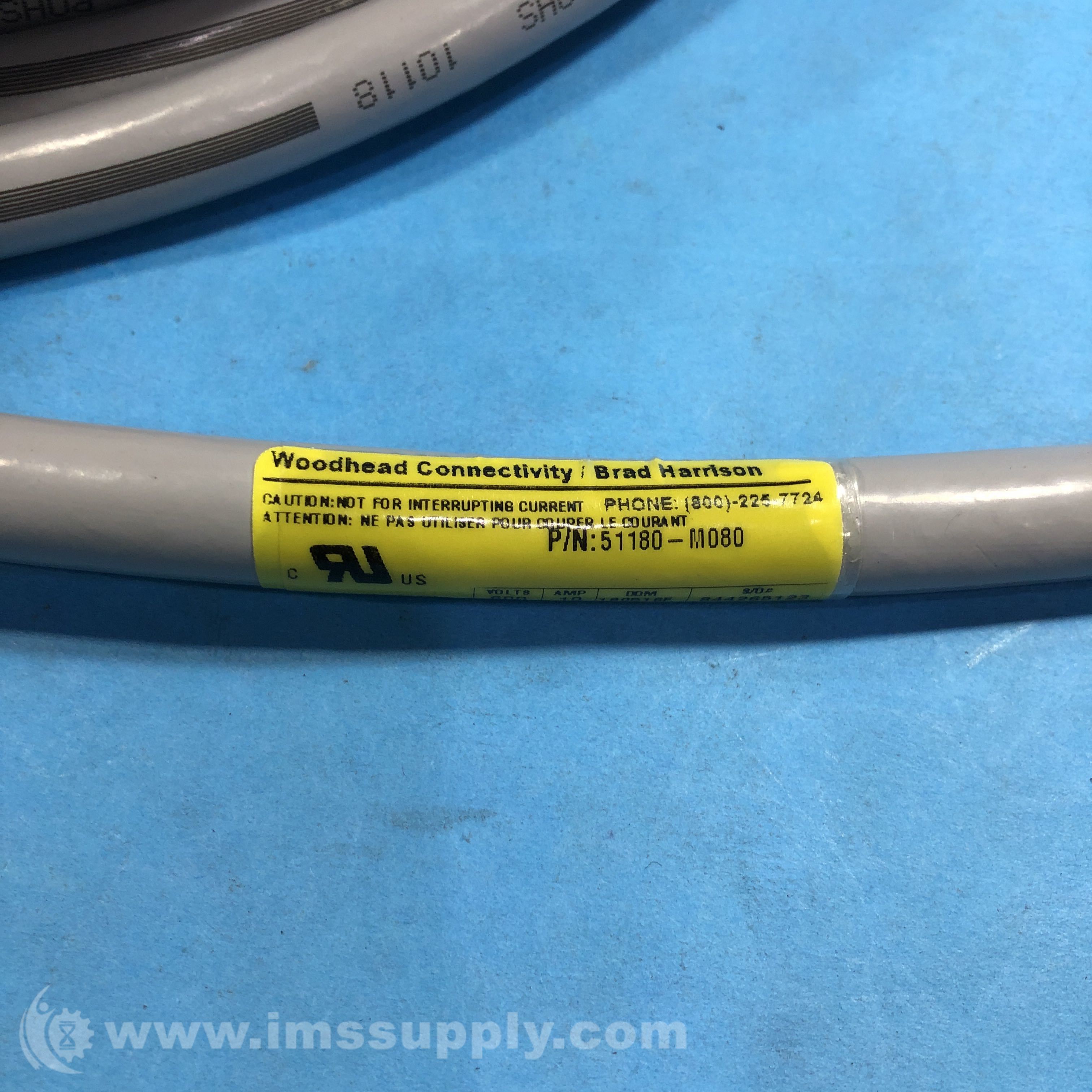 Woodhead 51180-M080 8M Cordset, Quick Connect Cable Assembly - IMS Supply