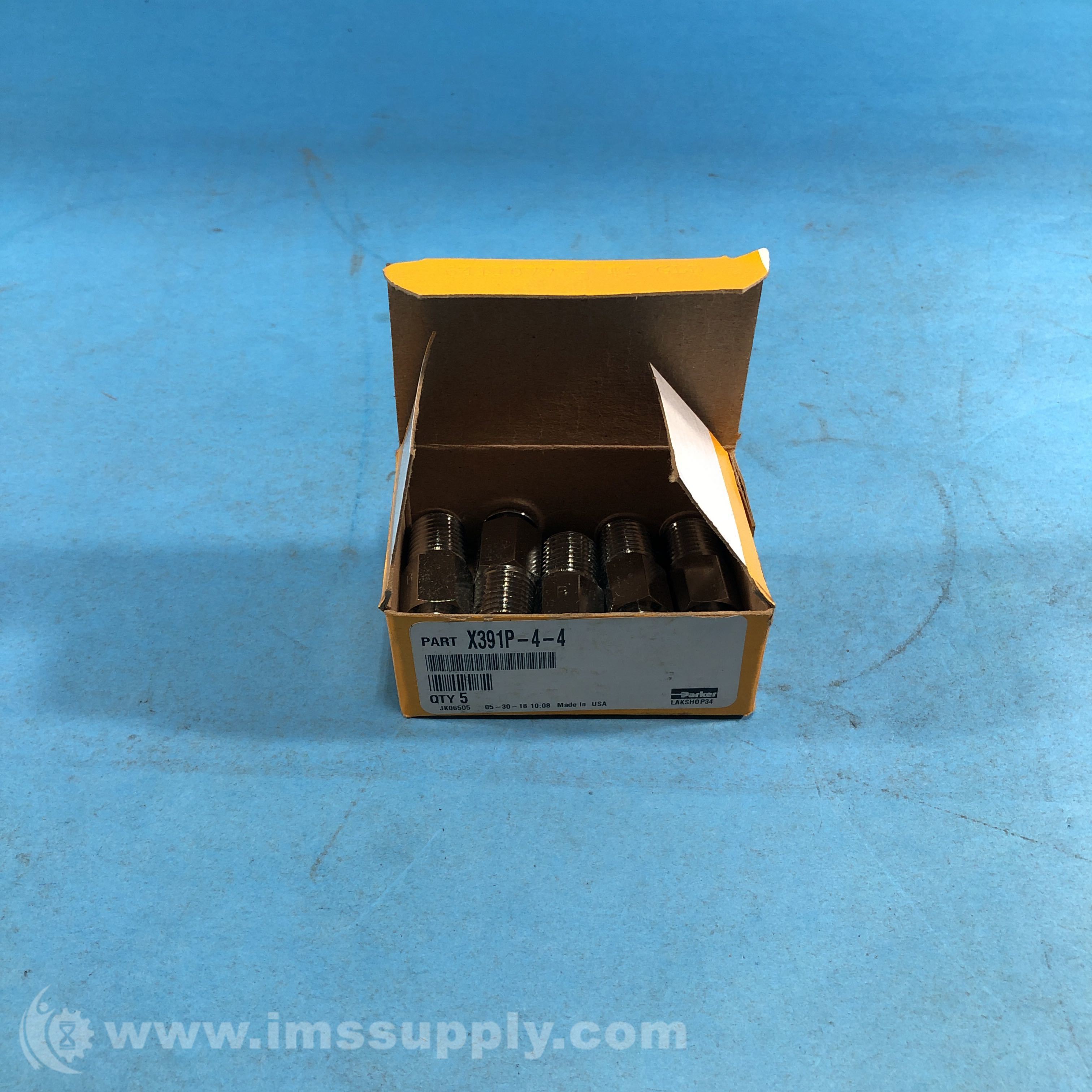 Parker 391P-4-4 Box of 5 Chrome Plated Brass Couplers - IMS Supply