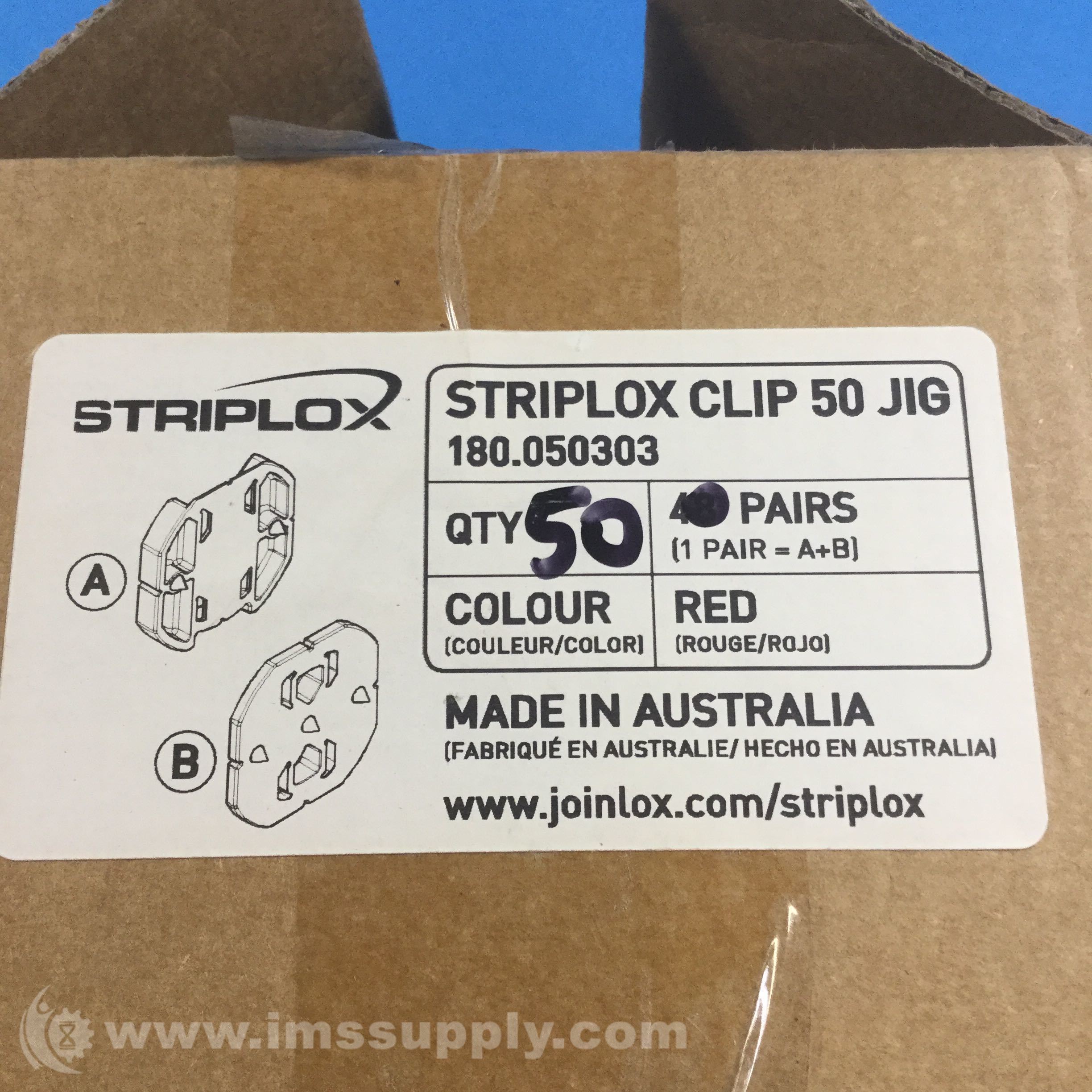 Joinlox Striplox Clip 50 Jig Box of 50 Male/Female Pairs - IMS Supply