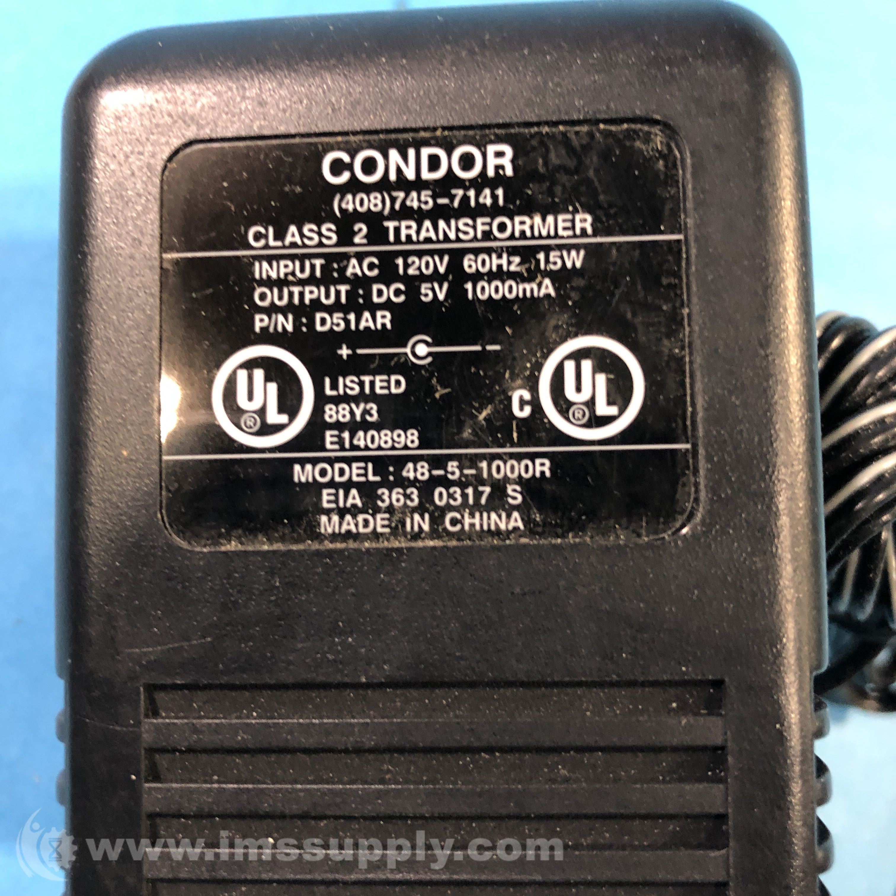 Condor D51AR Class 2 Transformer Plug - IMS Supply