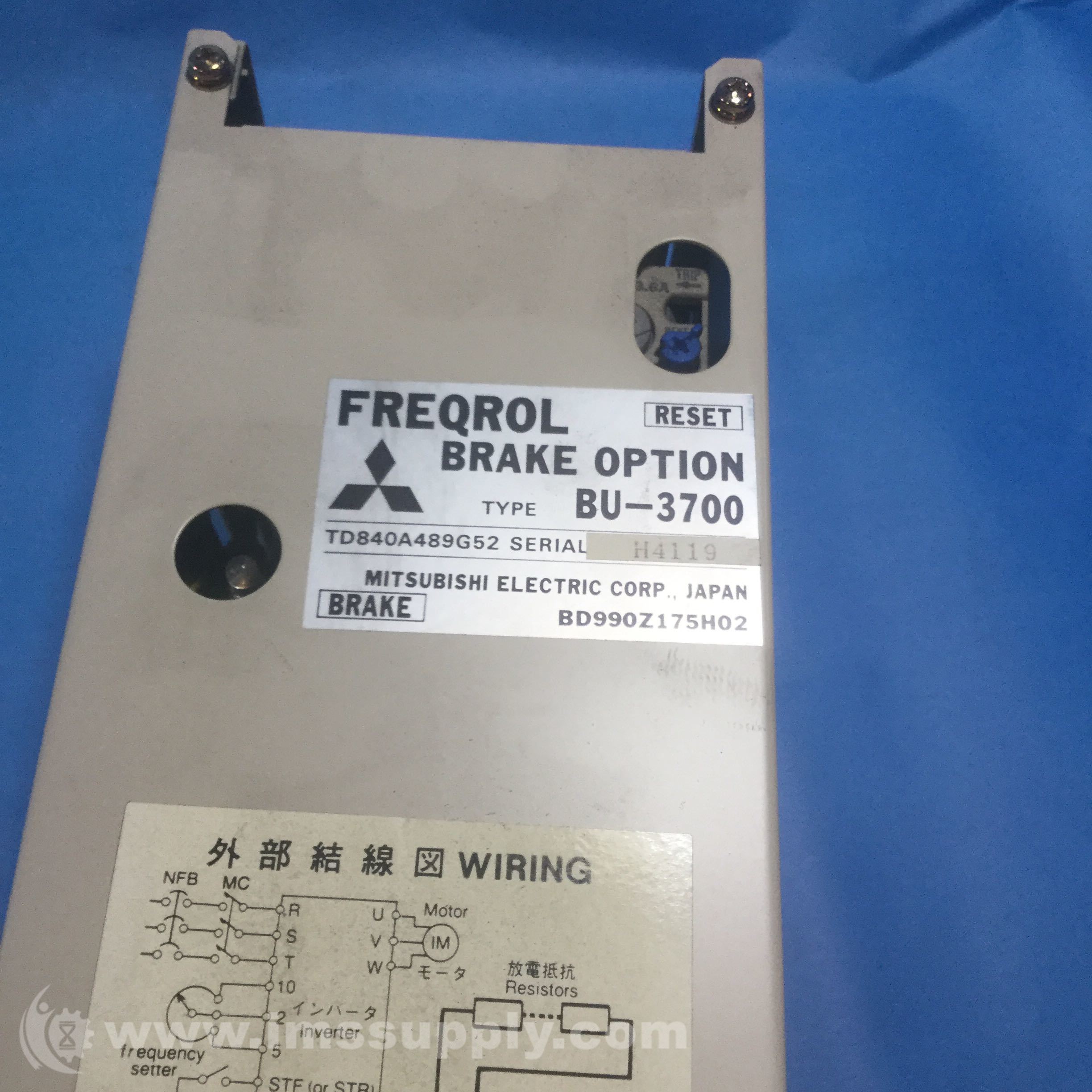Mitsubishi Electric Corp BU-3700 Brake Option - IMS Supply