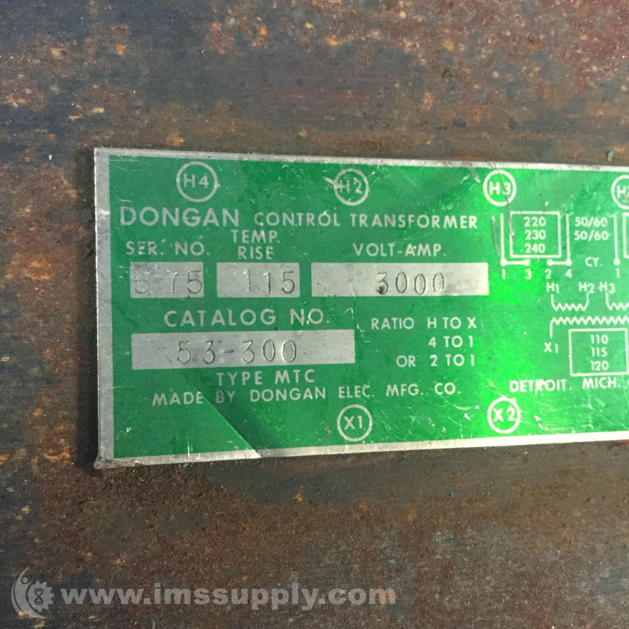 Dongan 53-300 3000V Type MTC Control Transformer - IMS Supply
