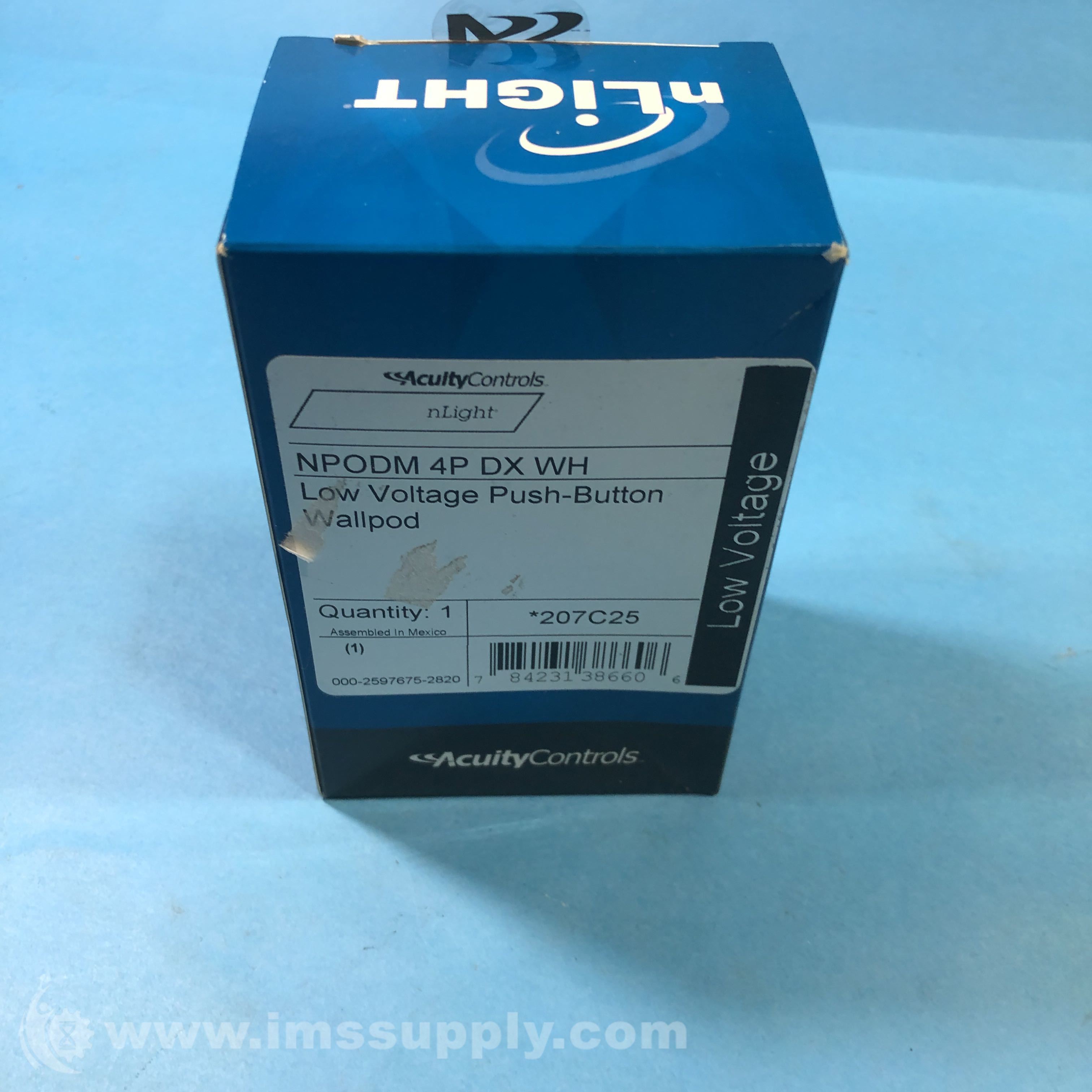 Acuity Controls NPODM 4P DX WH Low Voltage Push-Button Wallpod - IMS Supply