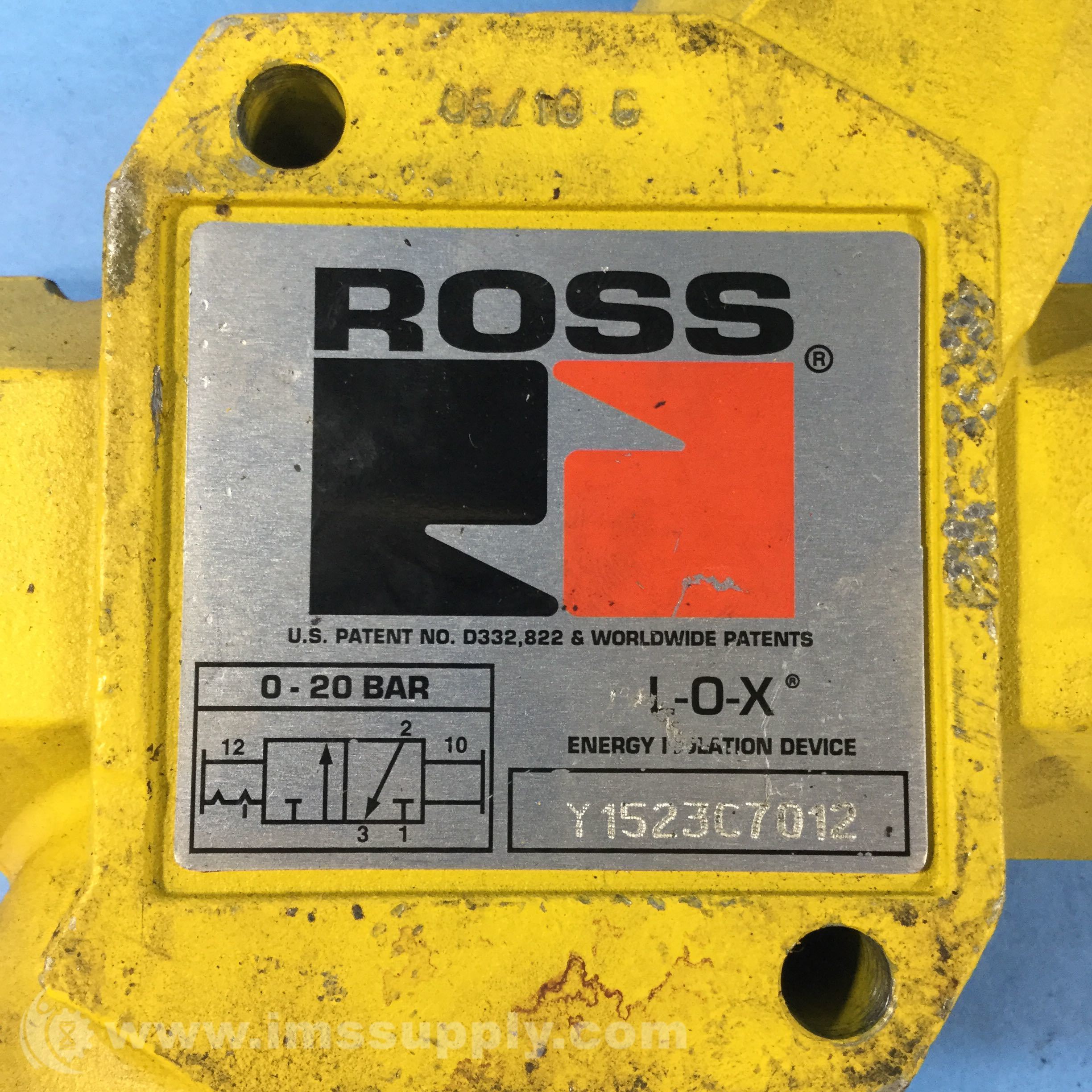 Ross Controls Y1523C7012 Manual Lockout L-O-X Valve - IMS Supply