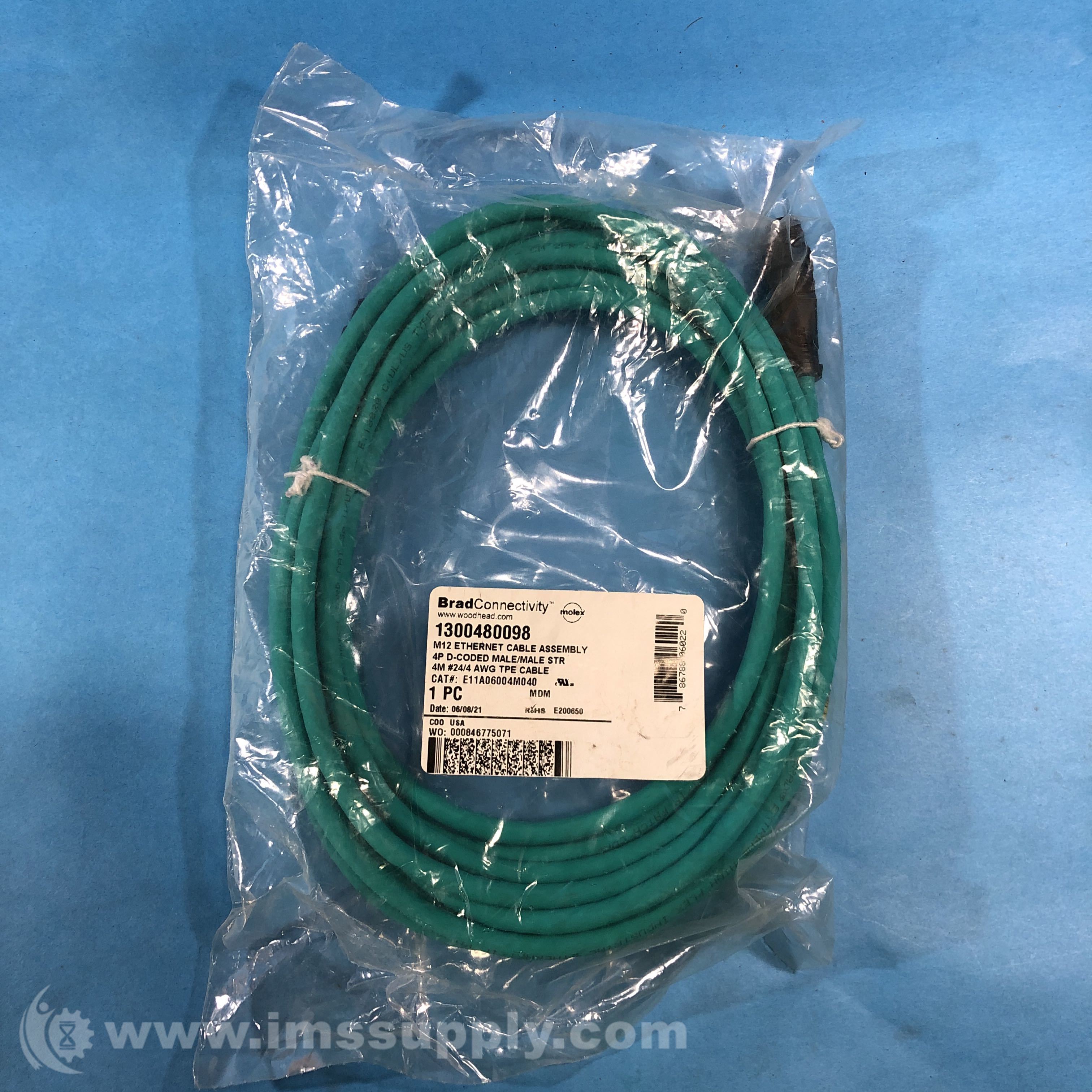 Molex 1300480098 Micro-Change (M12) Double-Ended Cordset - IMS Supply