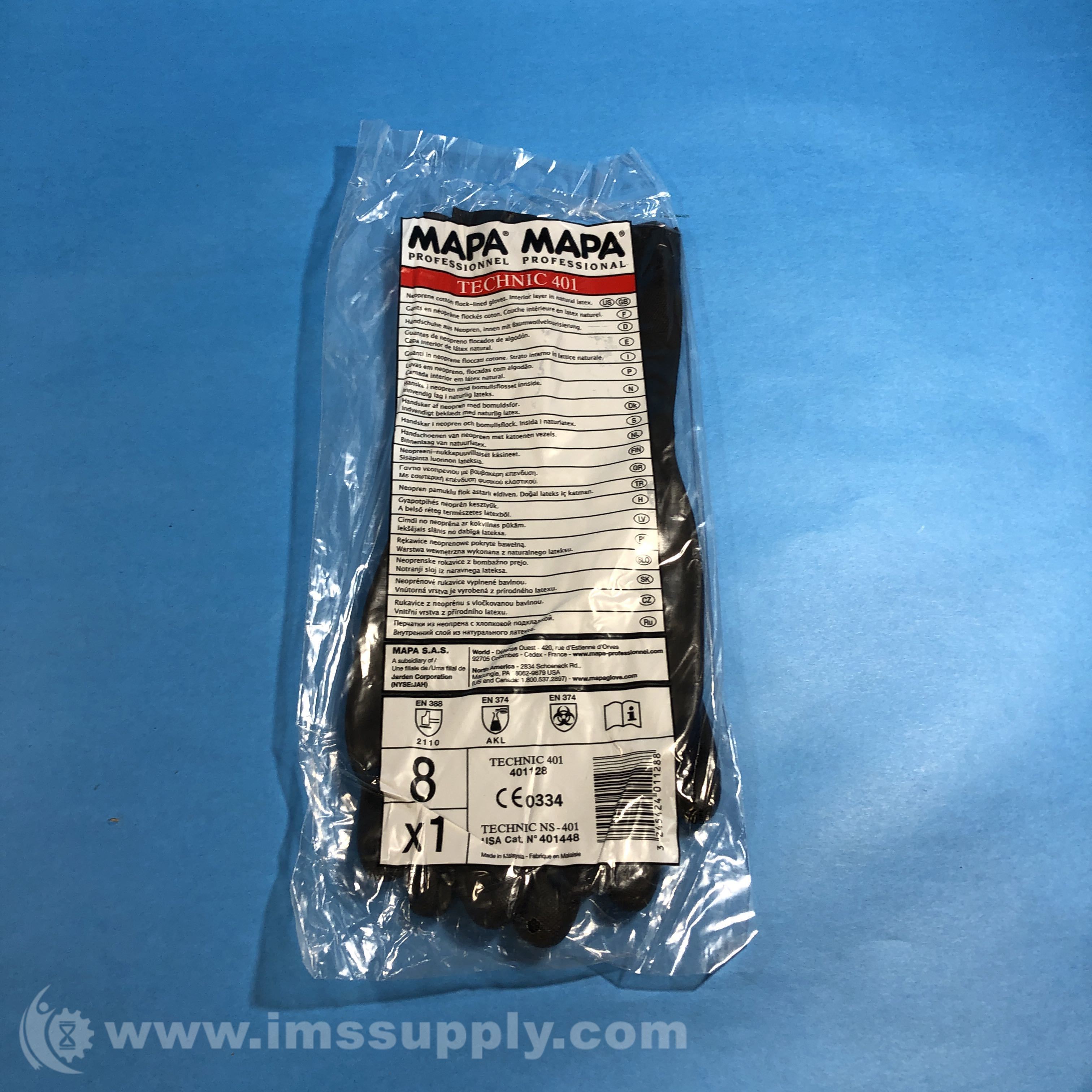 MAPA 401128 Pair Of Large Technic 401 Neoprene Gloves - IMS Supply