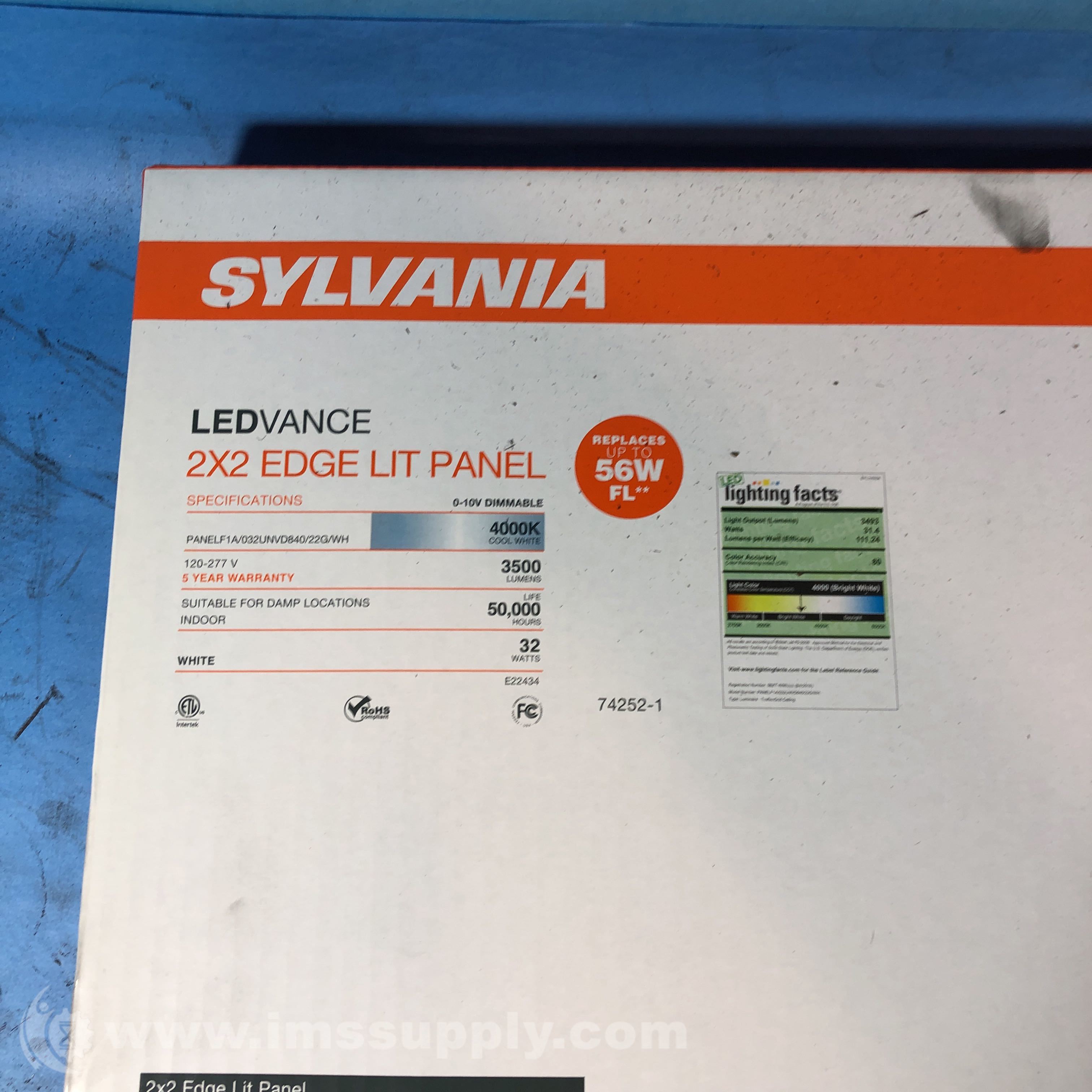Sylvania PANELF1A/032UNVD840/22G/WH 4000K LED Flat Panel - IMS Supply