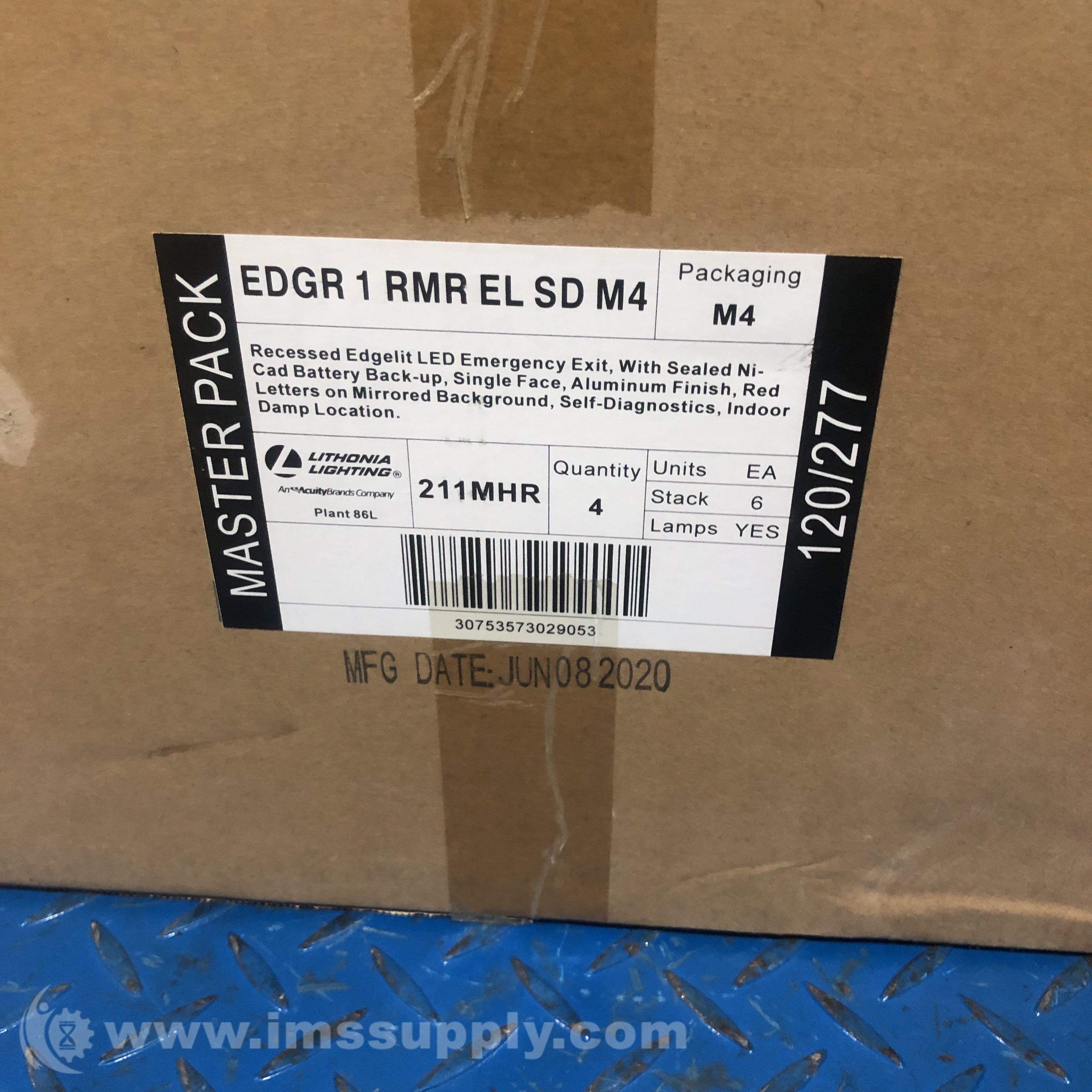 Lithonia Lighting EDGR 1 RMR EL SD M4 Box of 4 Mount EdgeLit Exit - IMS ...