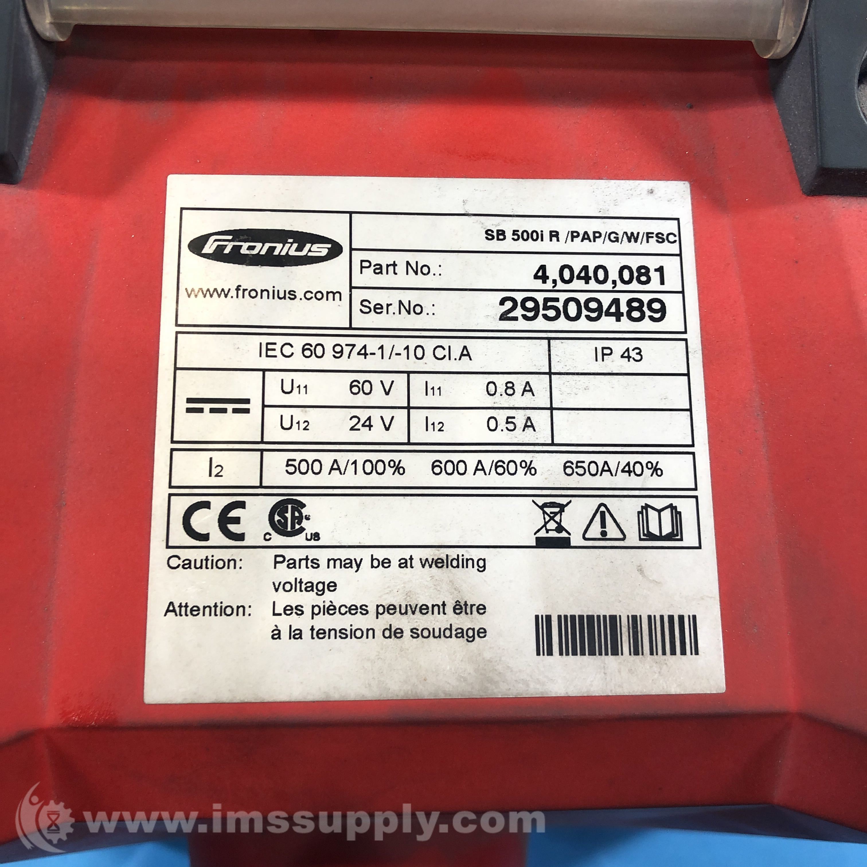 Fronius Usa 4,040,081 SB 500i R /PAP/G/W/FSC Split Box - IMS Supply