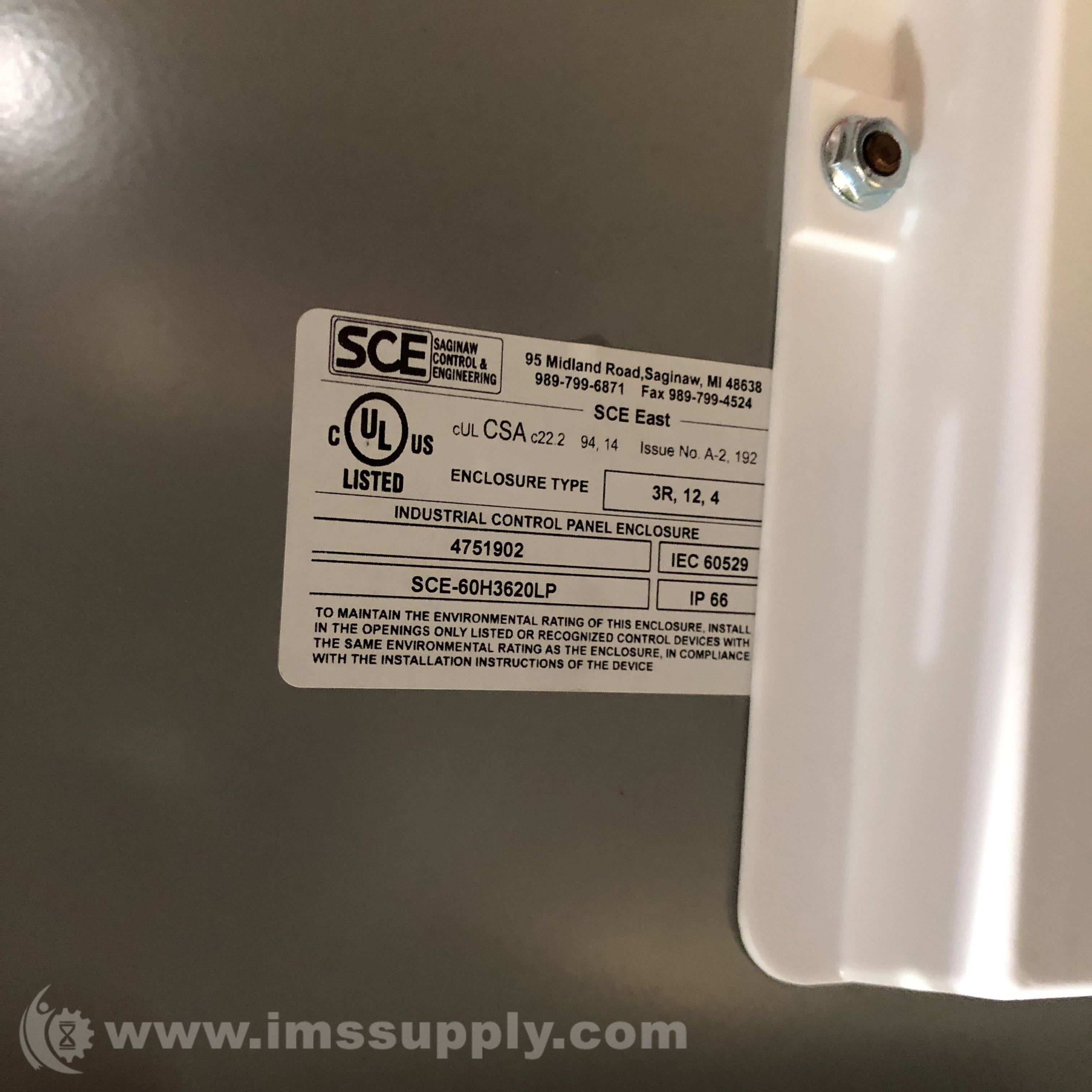 Saginaw Control and Engineering SCE-60H3620LP Gray Enclosure - IMS Supply