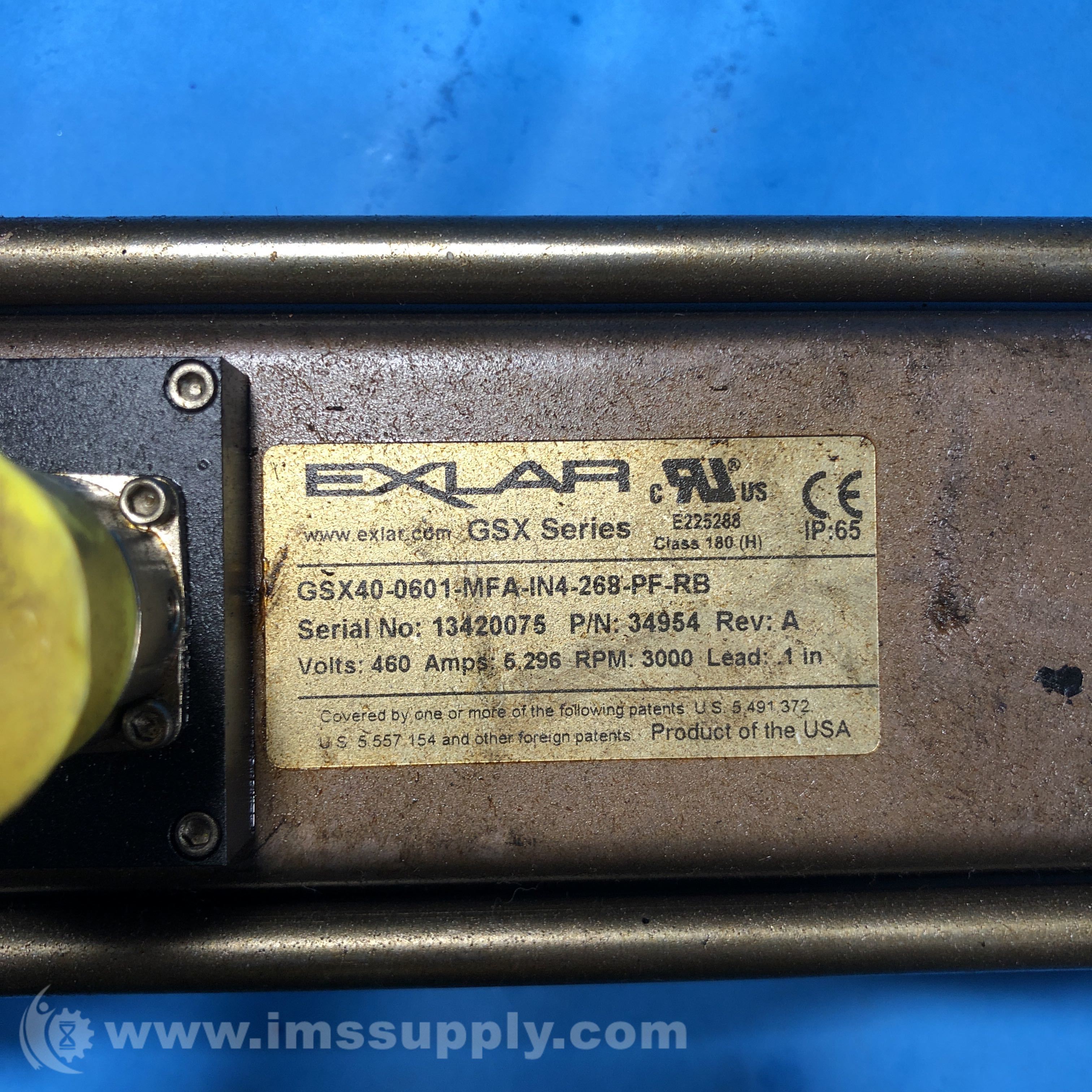 Exlar GSX40-0601-MFA-IN4-268-PF-RB Integrated Motor Actuator - IMS Supply