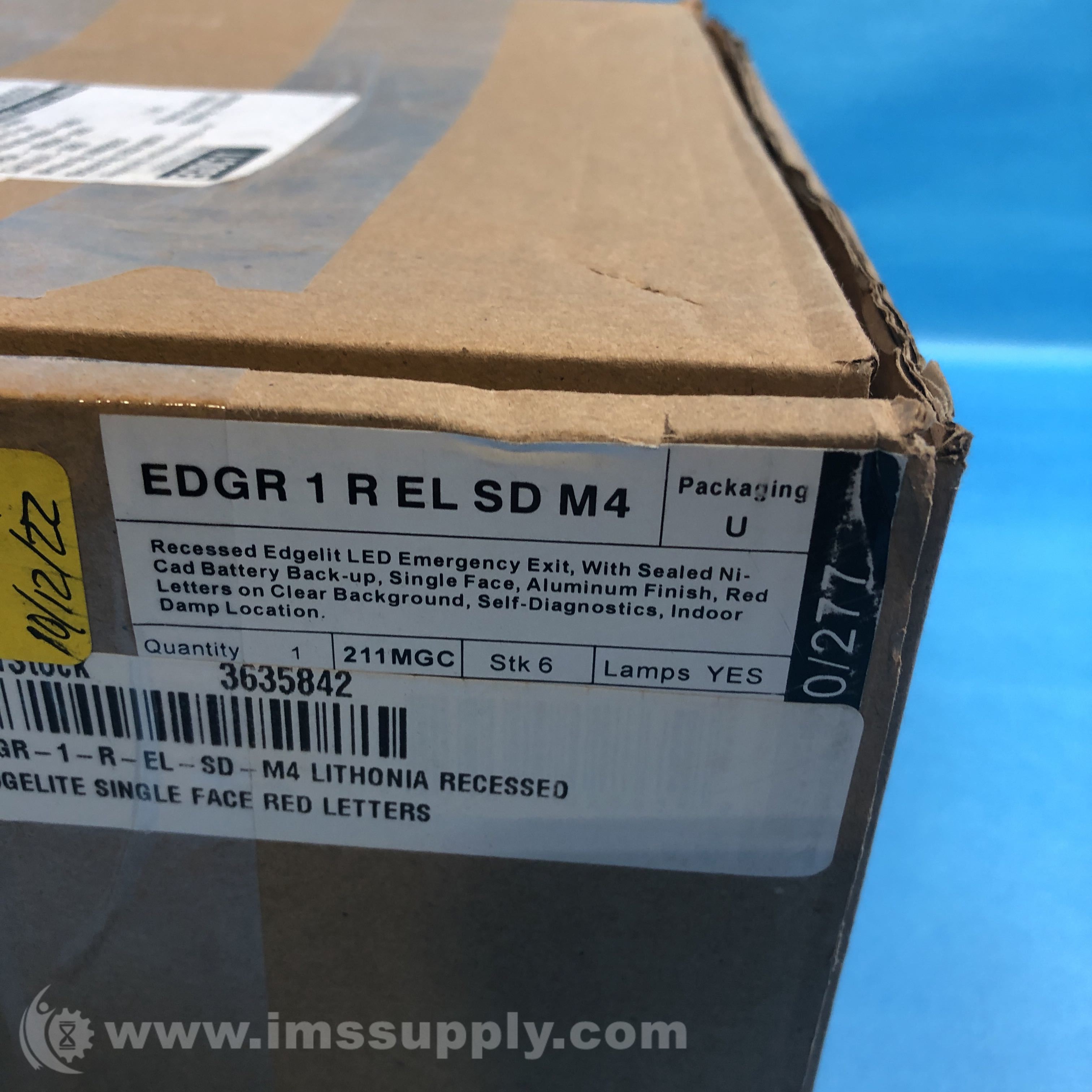 Lithonia Lighting EDGR 1 R EL SD M4 LED Edge-Lit Exit Sign - IMS Supply