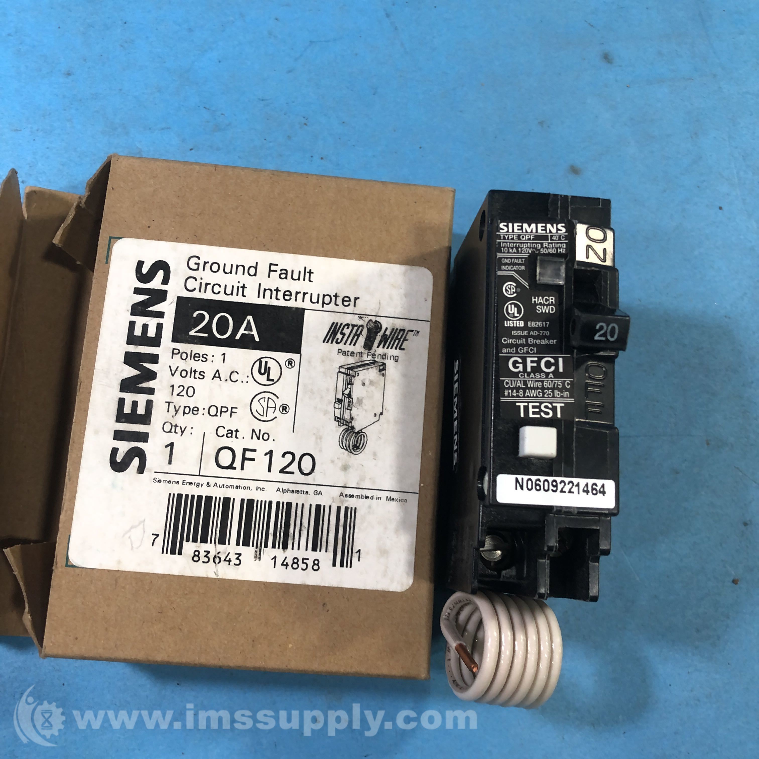 Siemens QF120 Circuit Breaker, 20 Amp - IMS Supply
