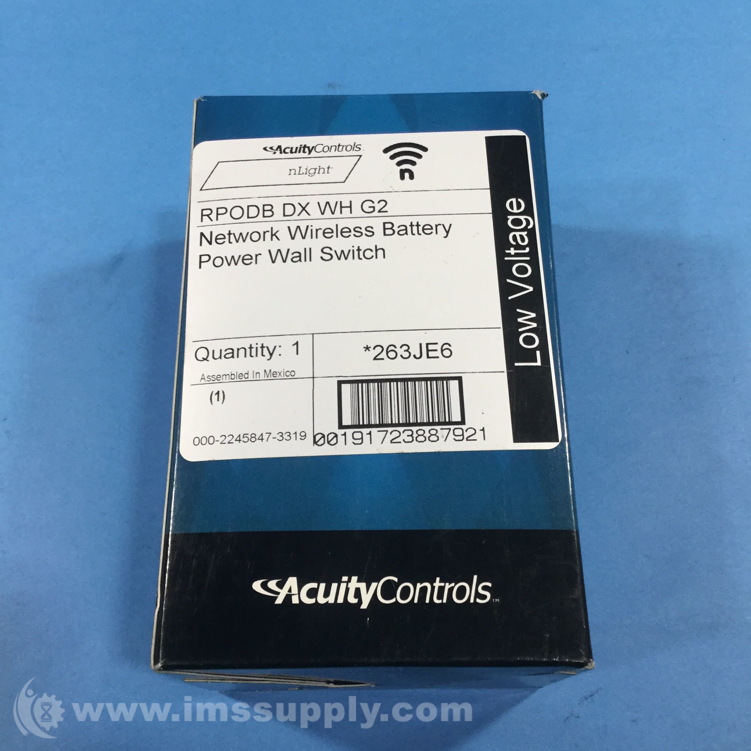 Acuity Controls RPODB DX WH G2 Battery Power Wall Switch - IMS Supply