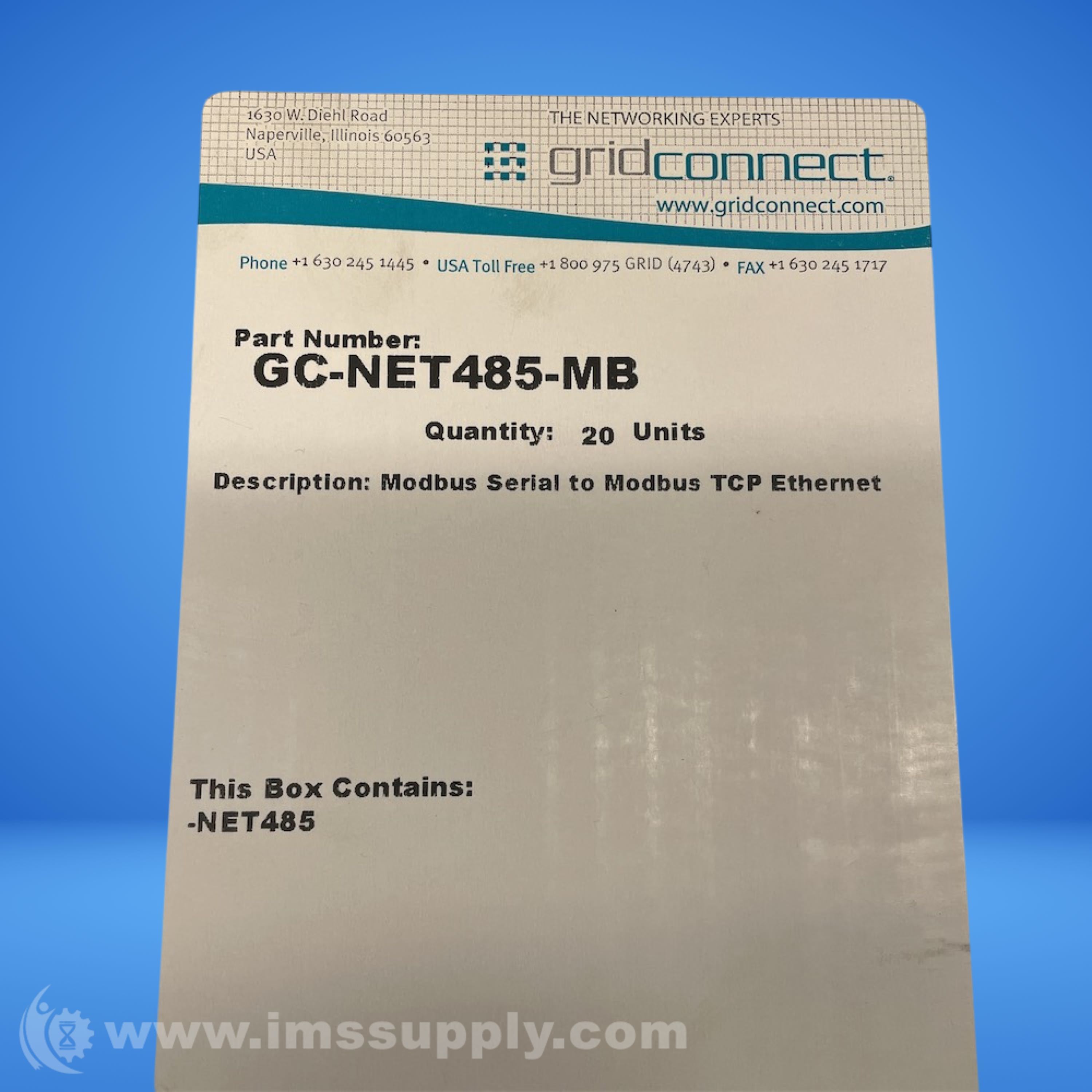 Grid Connect, Inc. GC-NET485-MB Ethernet Adapter Box of 20 - IMS Supply