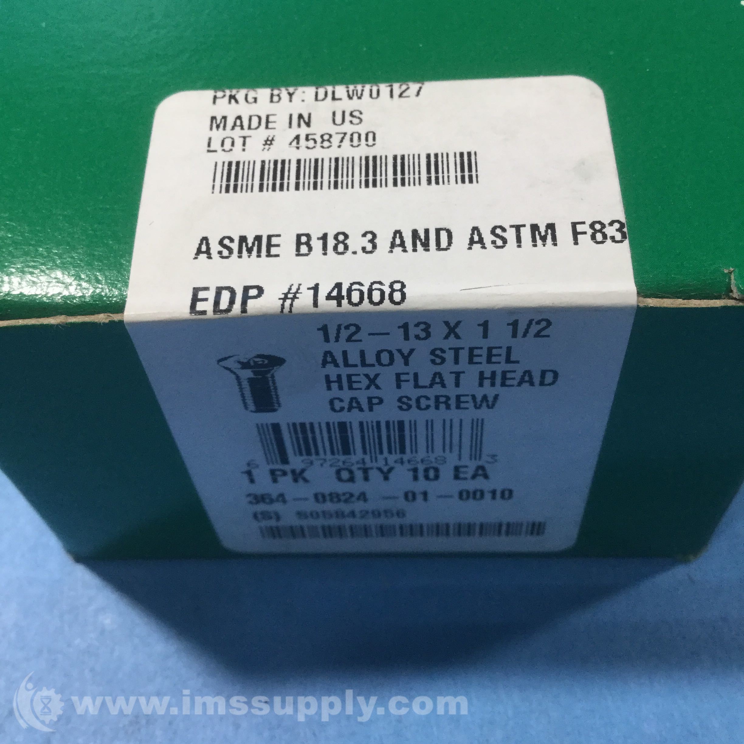 Camcar Textron 14668 Box of 10 Flat Socket Cap Alloy Screws - IMS Supply