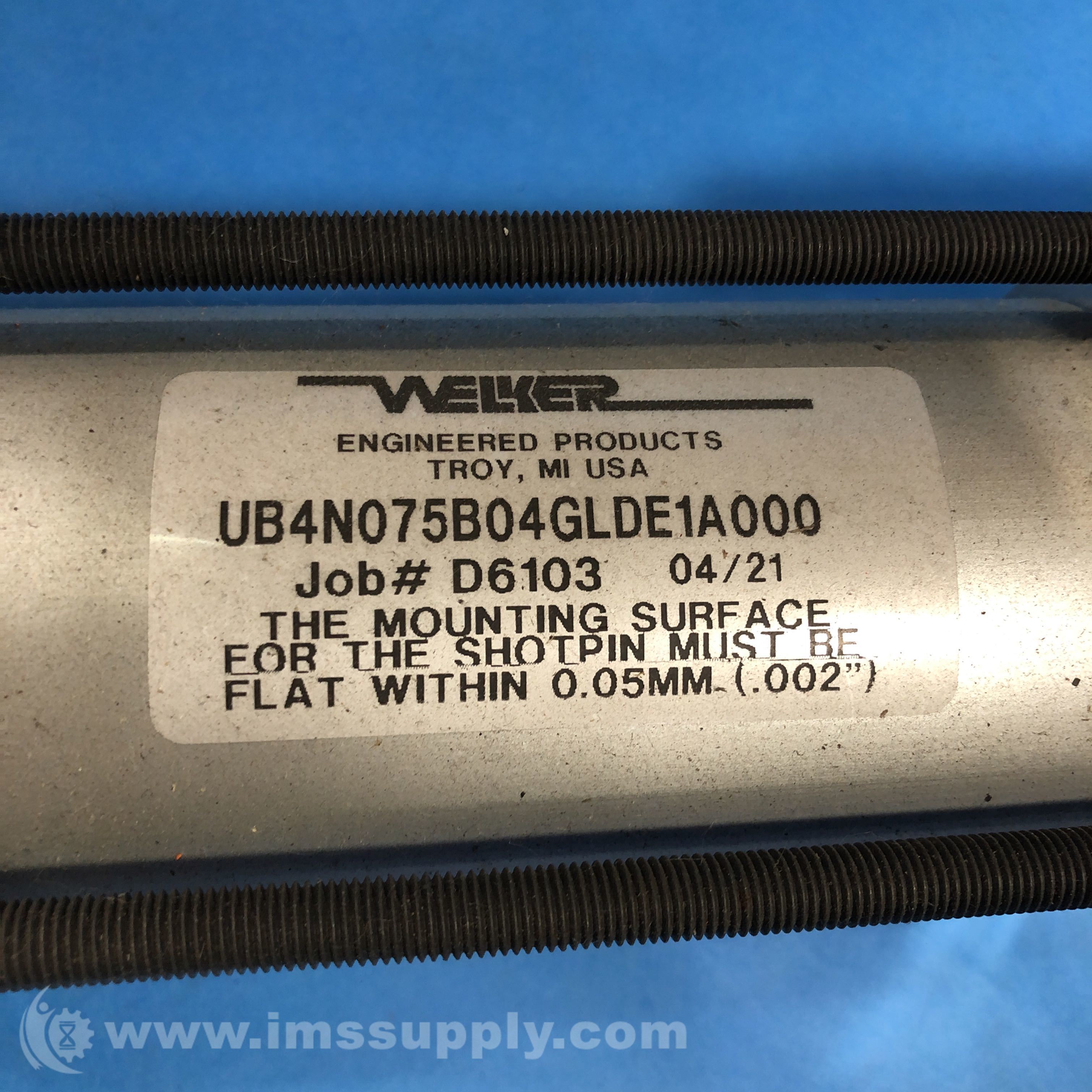 Welker Engineered Products UB4N075B04GLDE1A000 Box of 2 Shot Pins - IMS ...