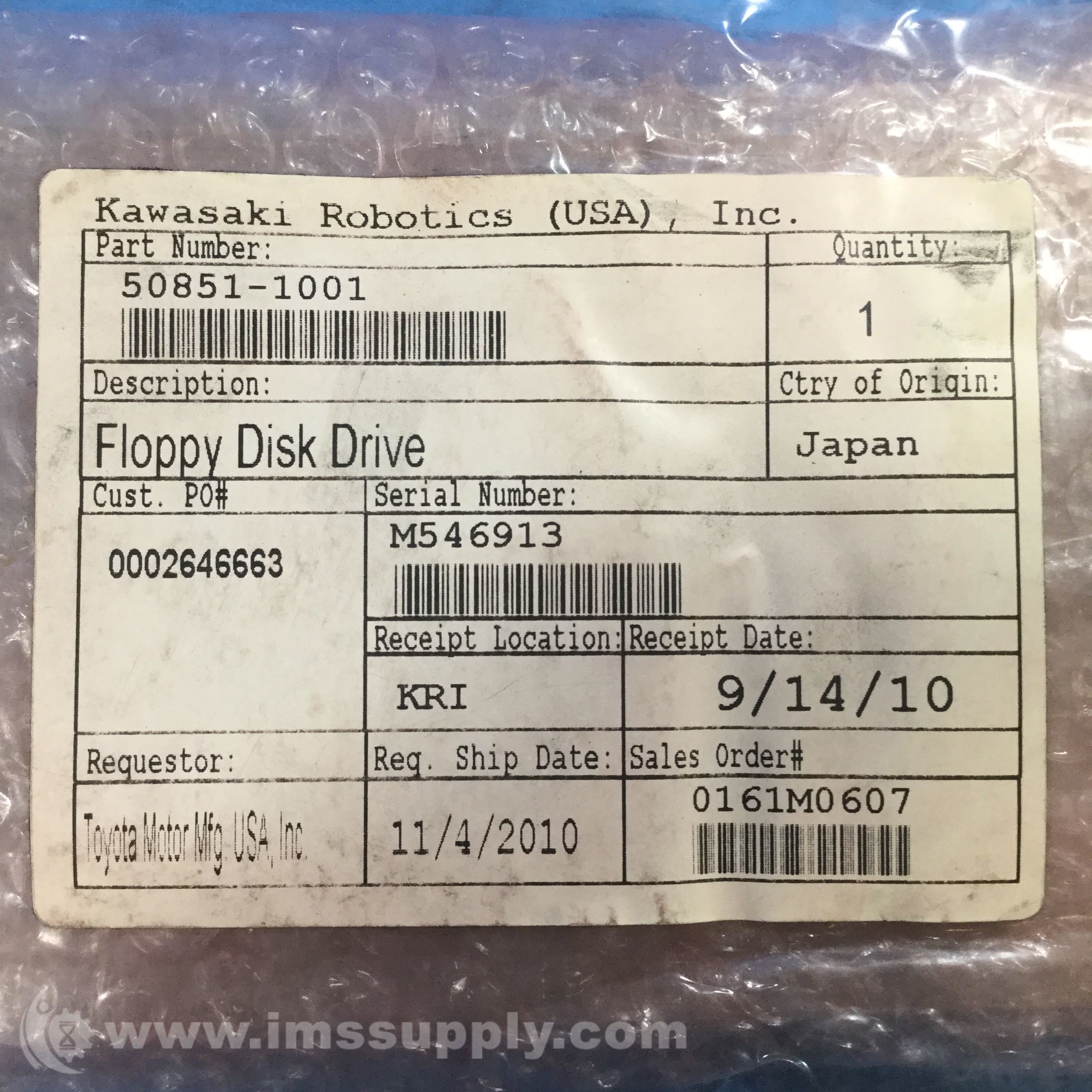 Kawasaki 50851-1001 Floppy Disk Drive - IMS Supply