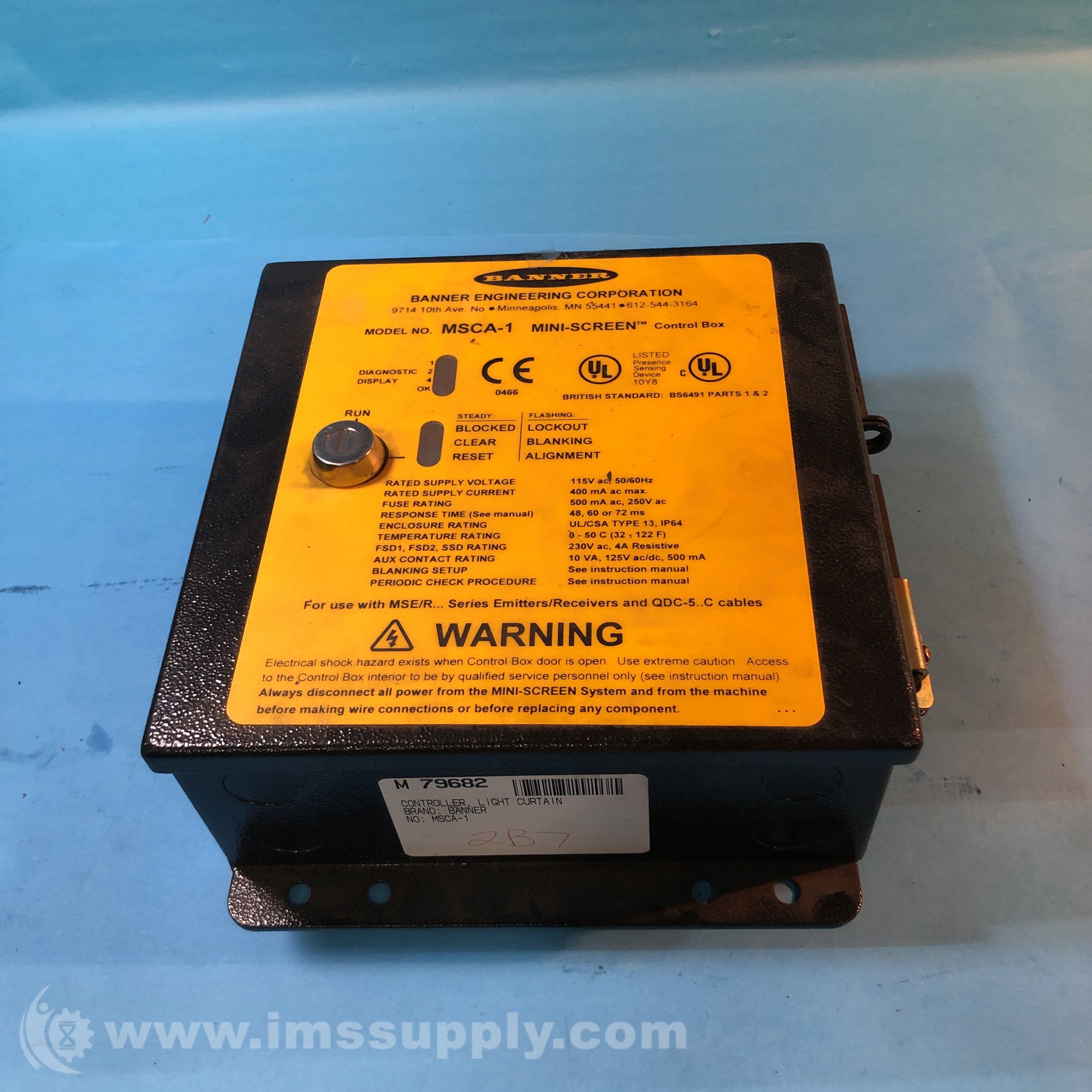 Banner Engineering Corp. MSCA-1 MINI-SCREEN Metal Control Box - IMS Supply
