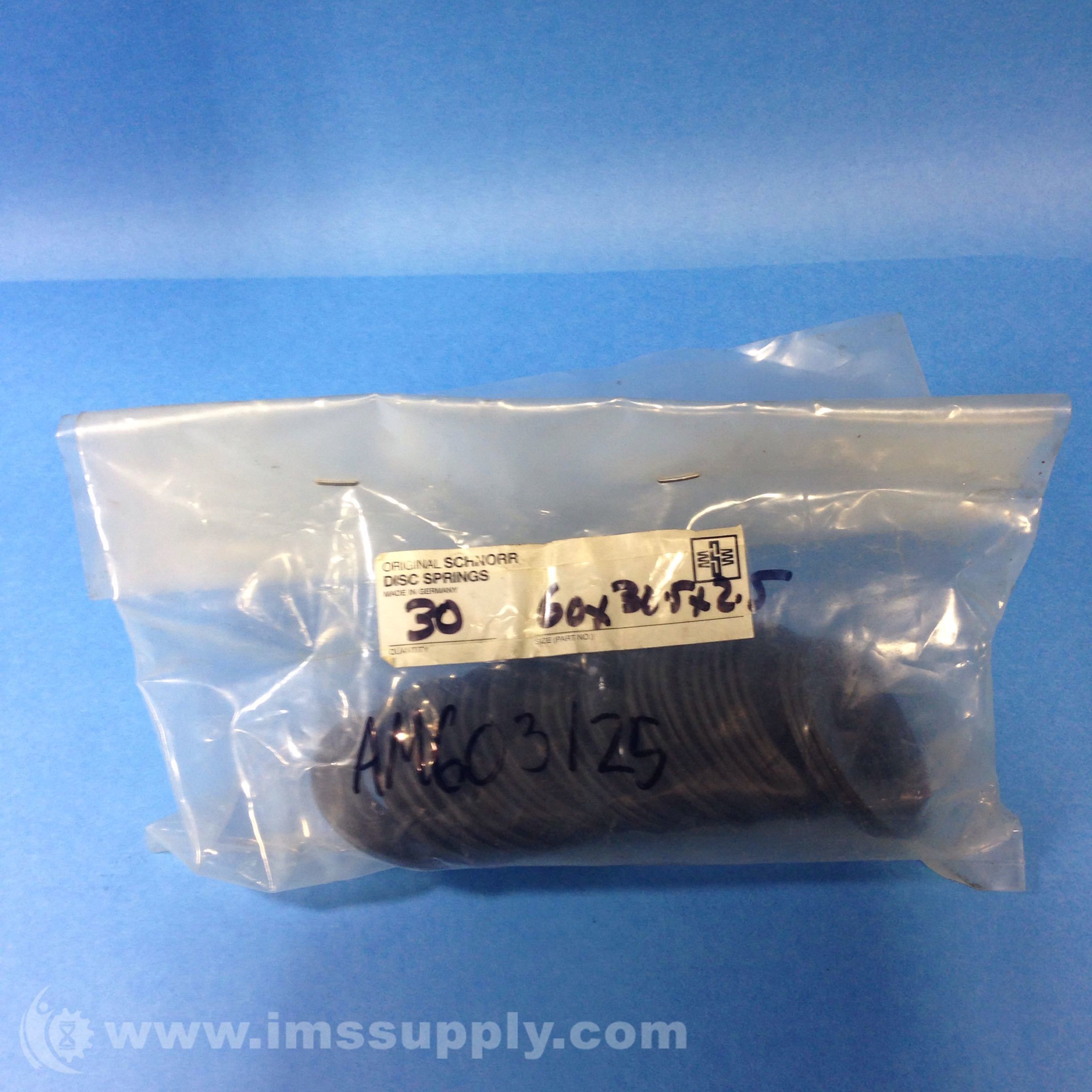 Schnorr 60x30.5x2.5 Steel Disc Spring Washer, Bag of 30 - IMS Supply