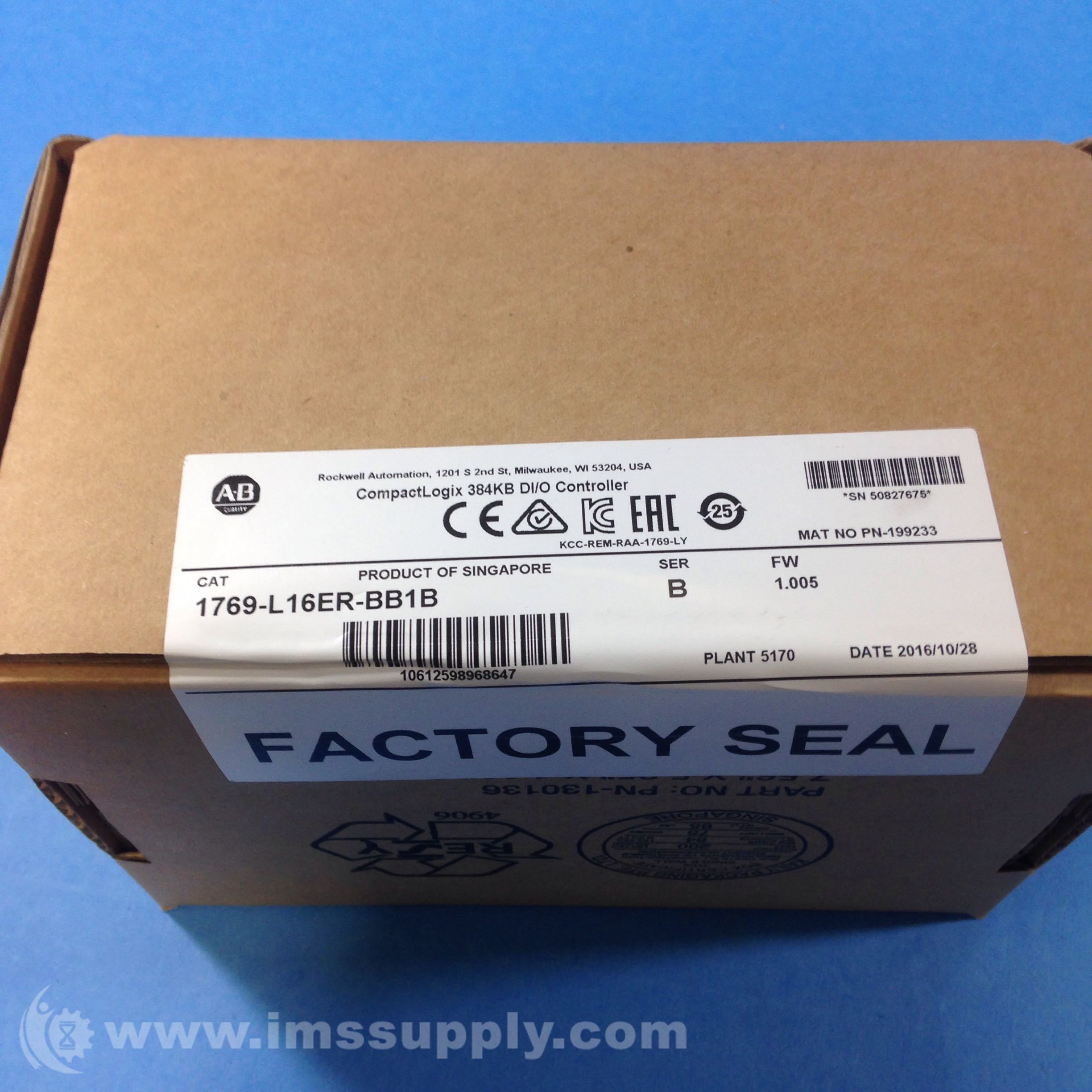 Allen Bradley 1769-L16ER-BB1B CompactLogix Controller 24VDC - IMS Supply