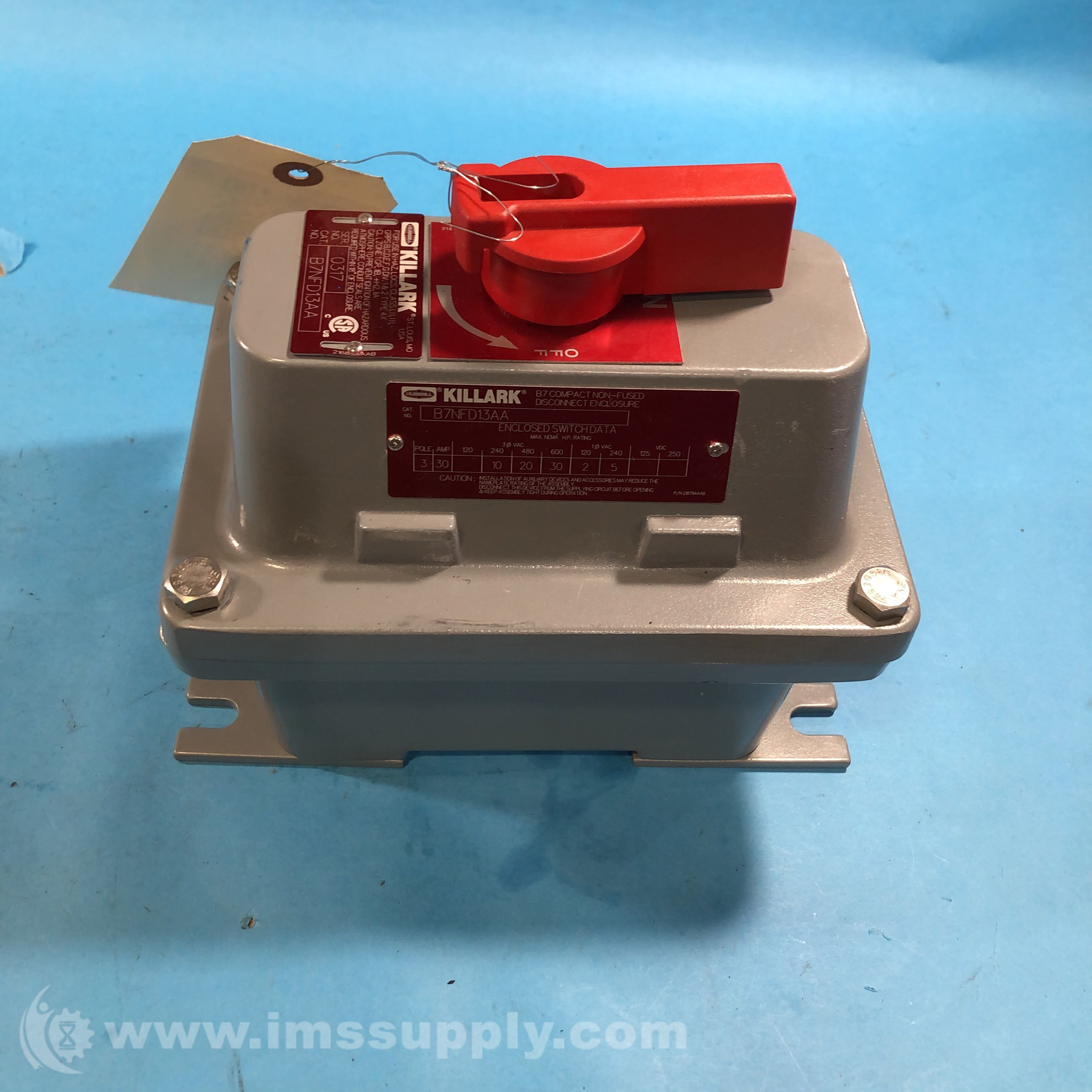 Killark B7NFD13AA B7NFD Series Disconnect Switch - IMS Supply