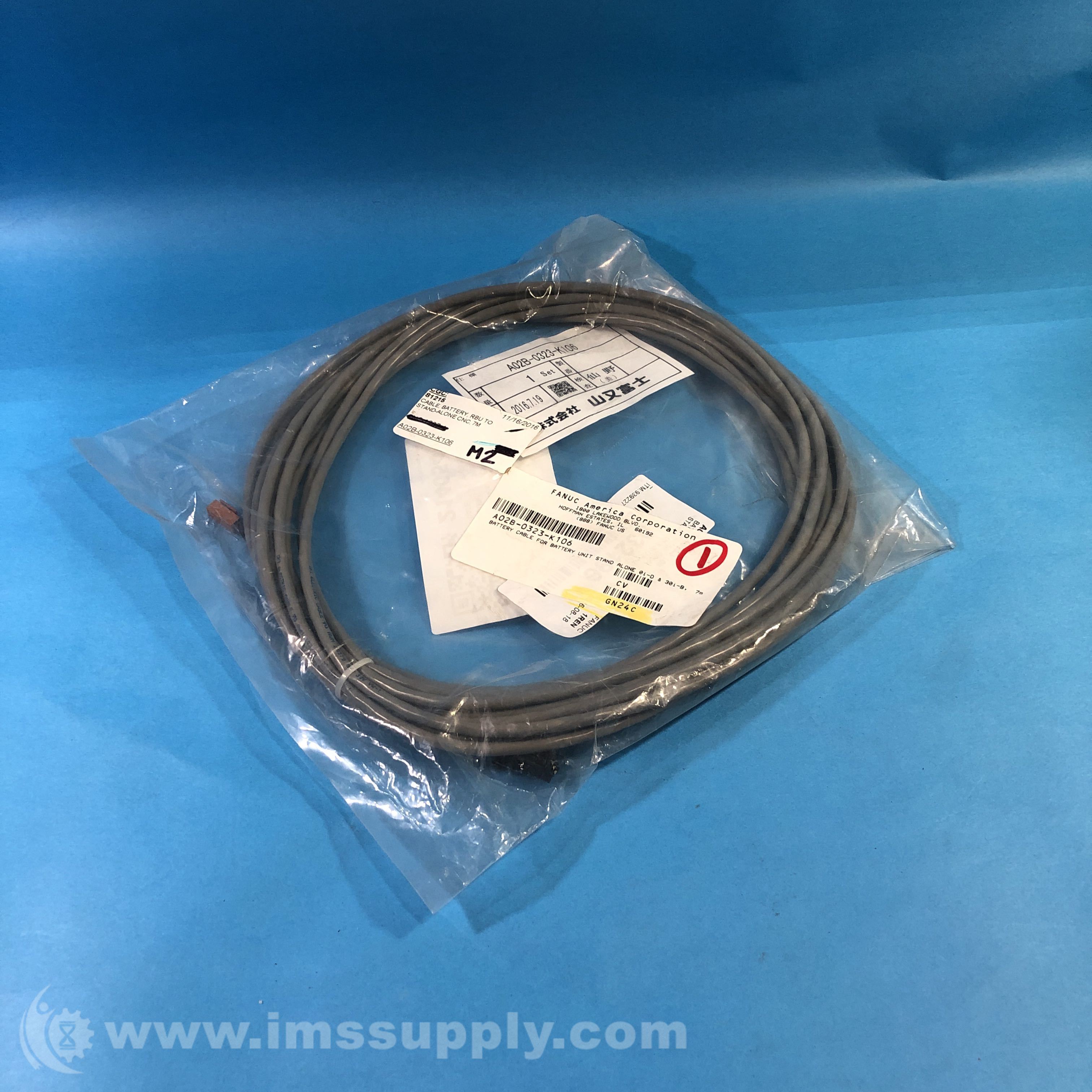 Fanuc A02B-0323-K106 Battery Cable, RBU to Stand-Alone CNC, 7M LG - IMS ...