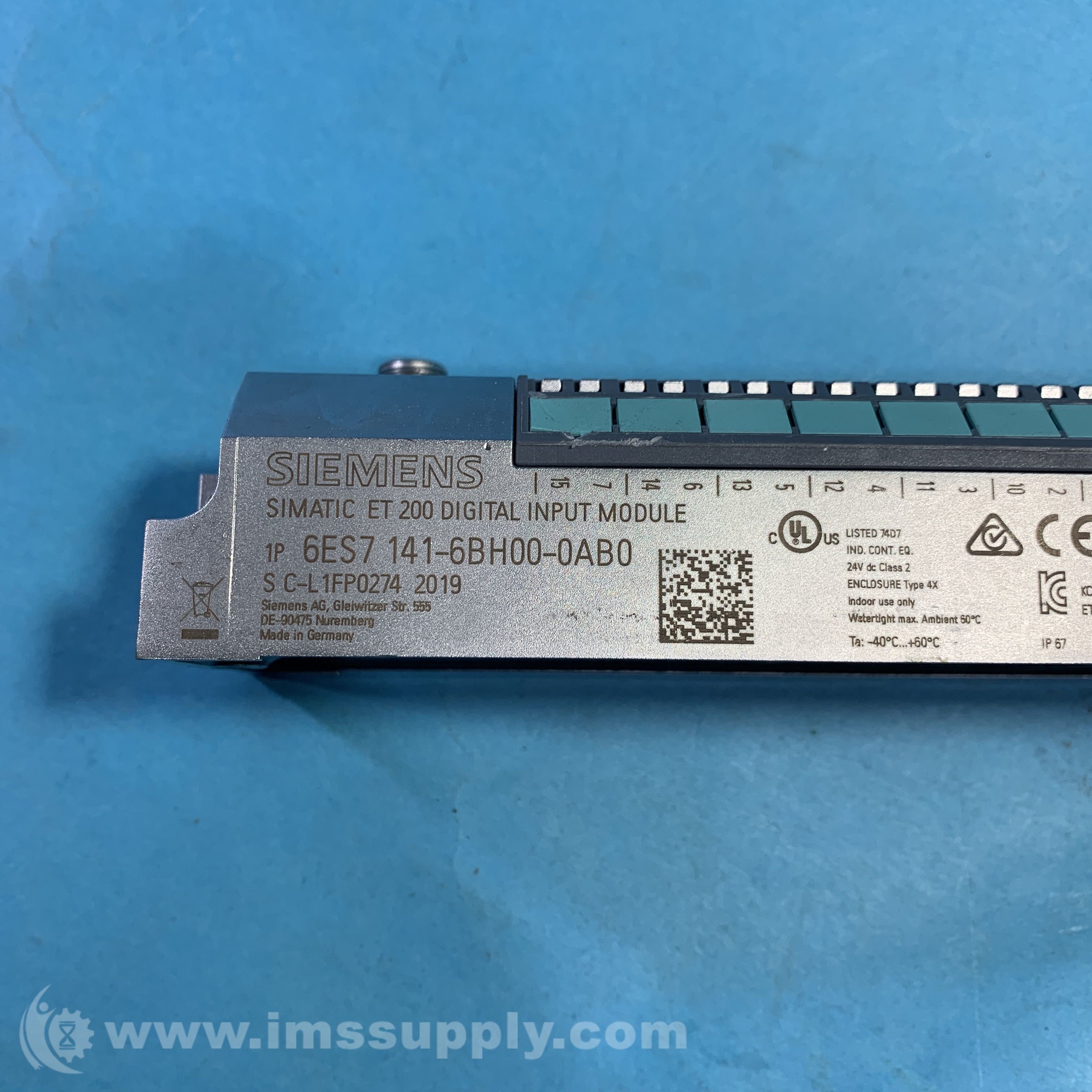 Siemens 6ES7 141-6BH00-0AB0 Simatic ET200 Digital Input Module - IMS Supply