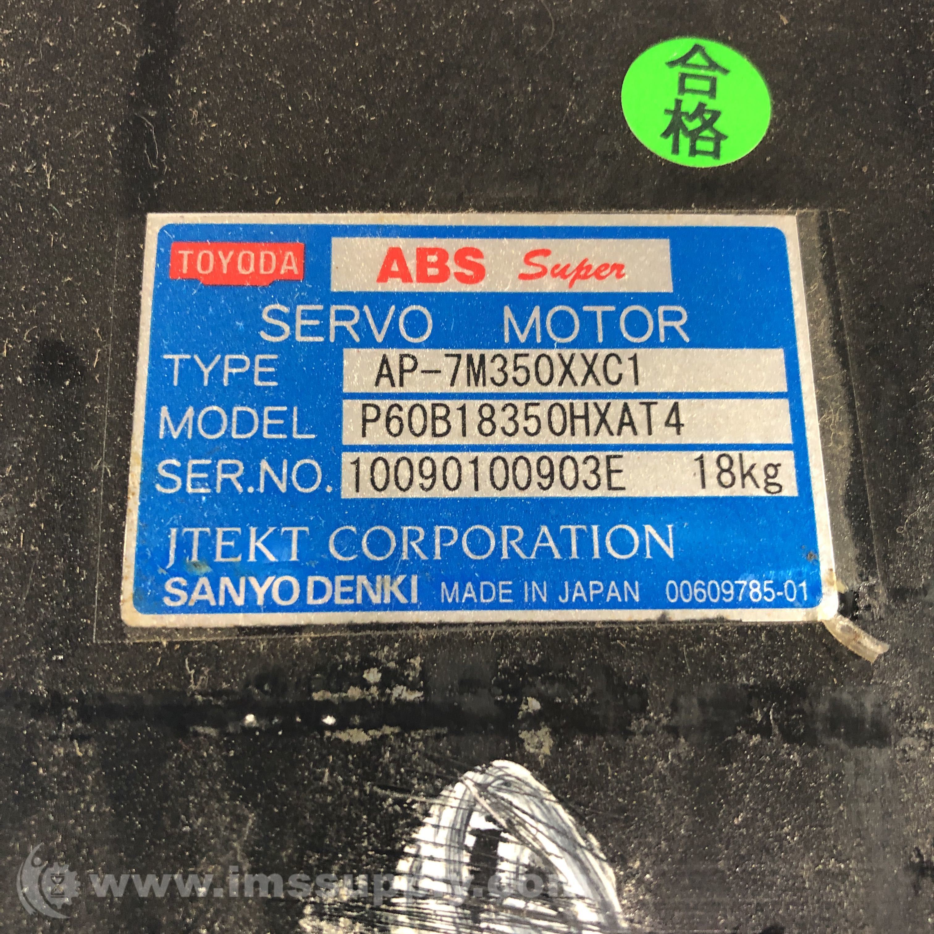 Sanyo Denki P60B1835OHXAT4 ABS Super Servo Motor - IMS Supply