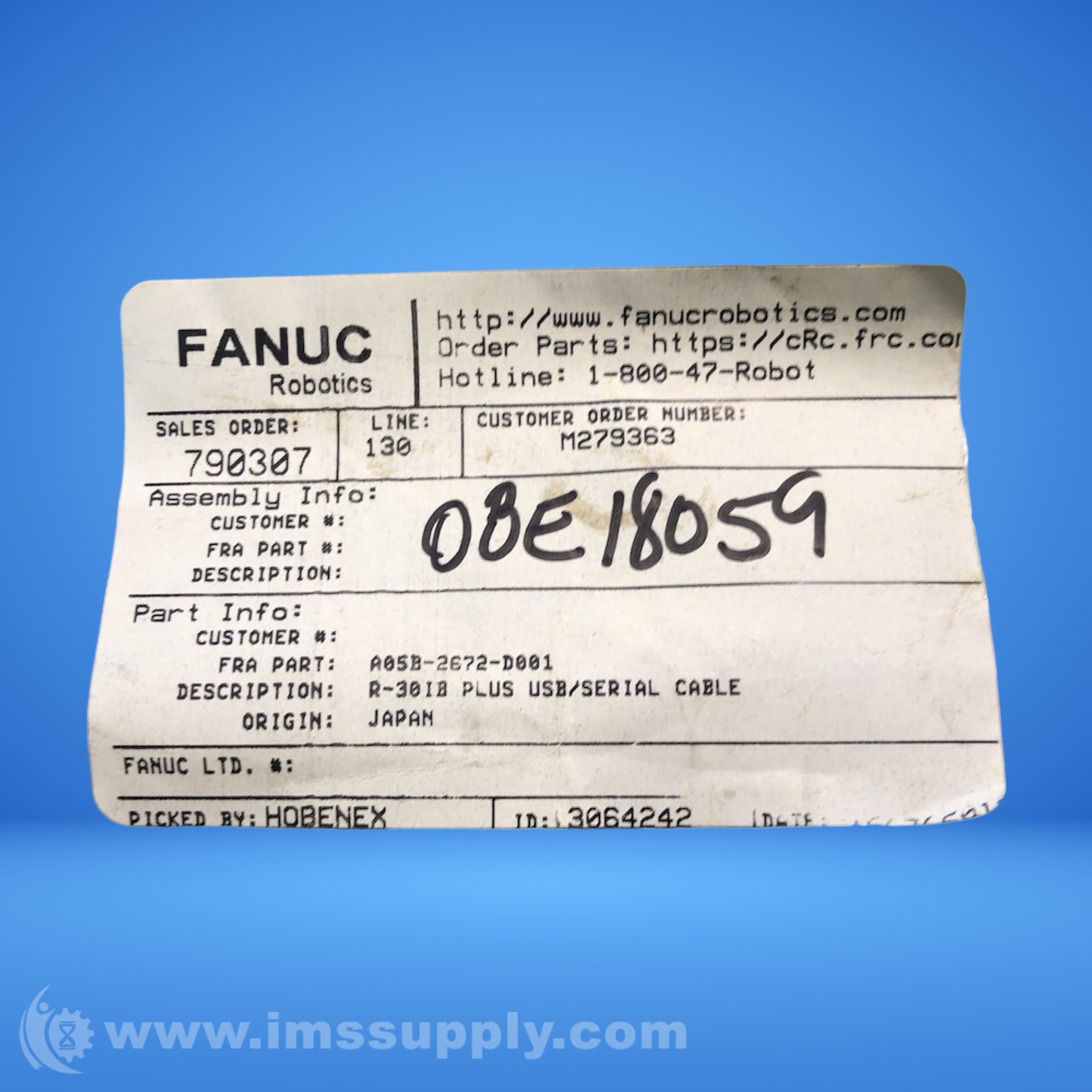 Fanuc A05B-2672-D001 Cable - IMS Supply