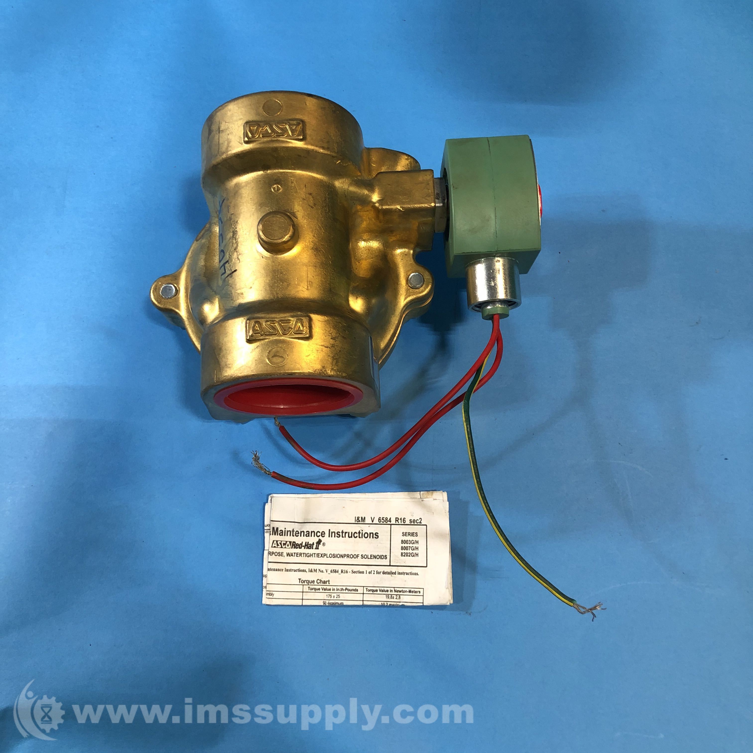 Asco 8210G094 Solenoid Valve: 1/2 in Pipe Size - IMS Supply