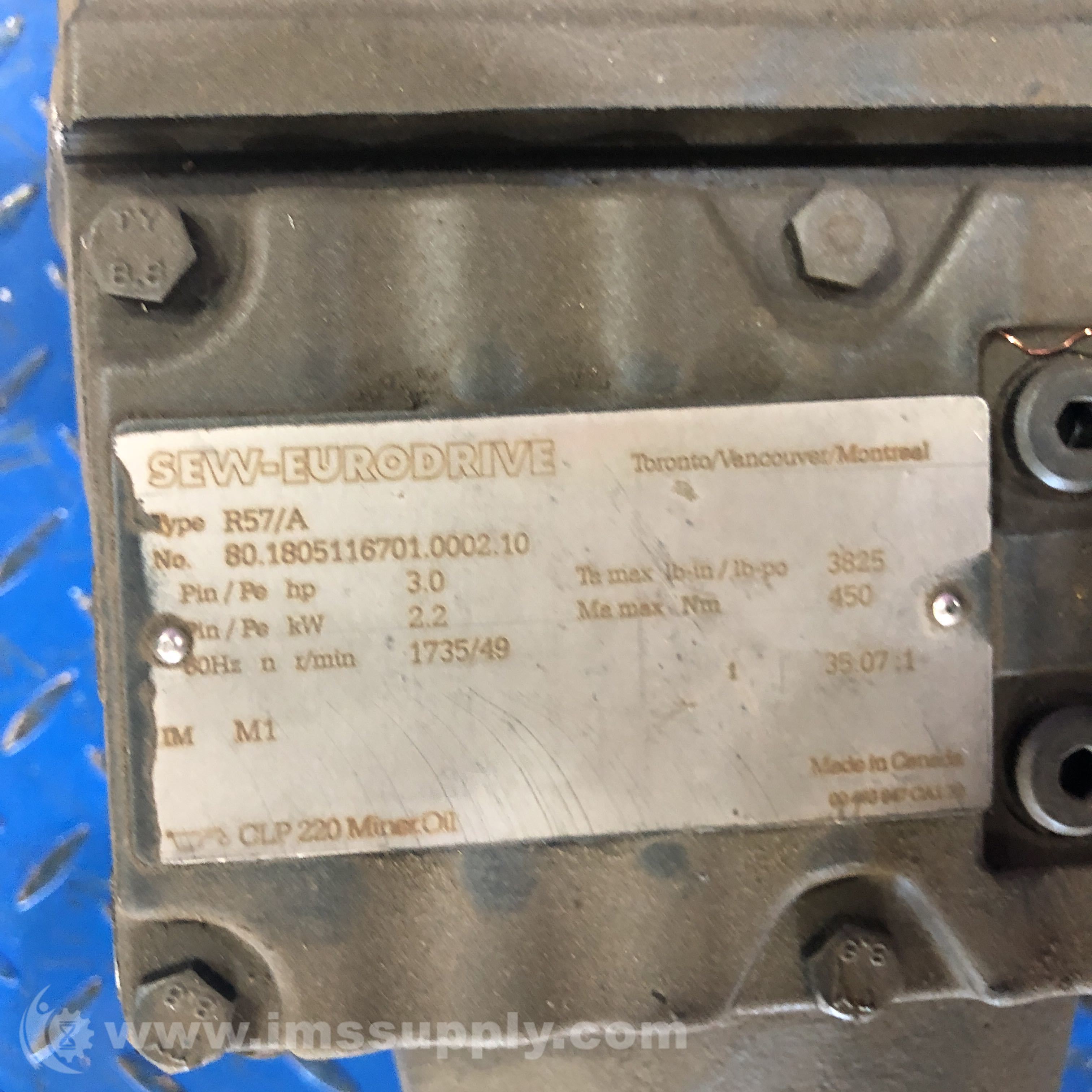 Sew Eurodrive R57 DRE100L4 Gear Box Motor - IMS Supply