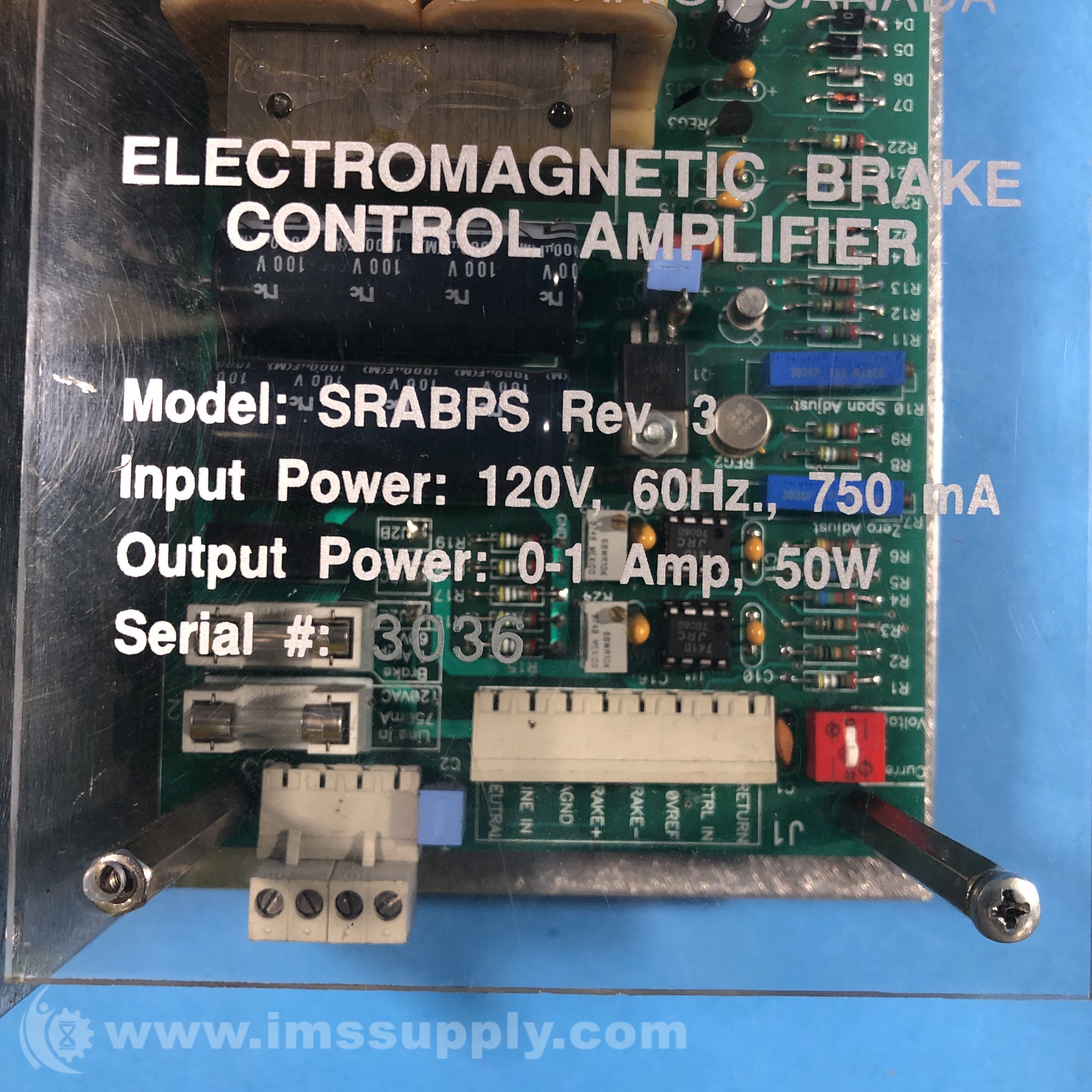 CDA Systems SRABPS Electromagnetic Brake Control Amplifier - IMS Supply